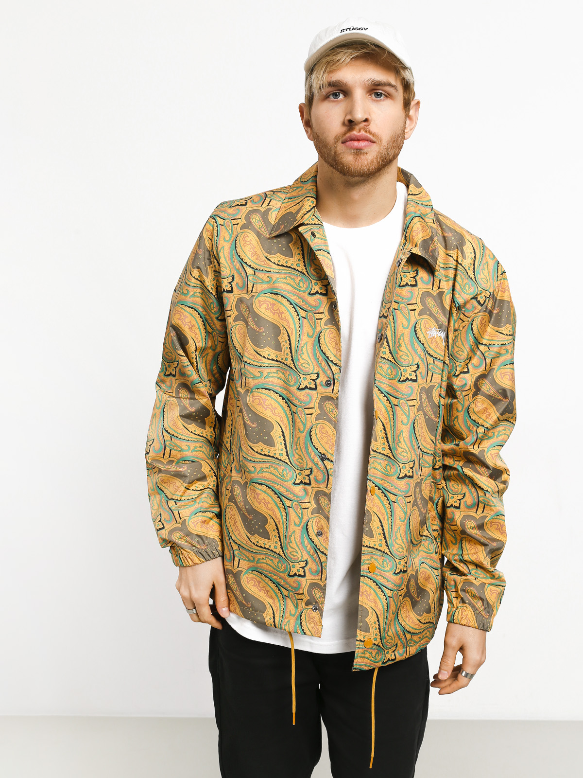 Stussy Paisley Coach Jacket - yellow (gold)