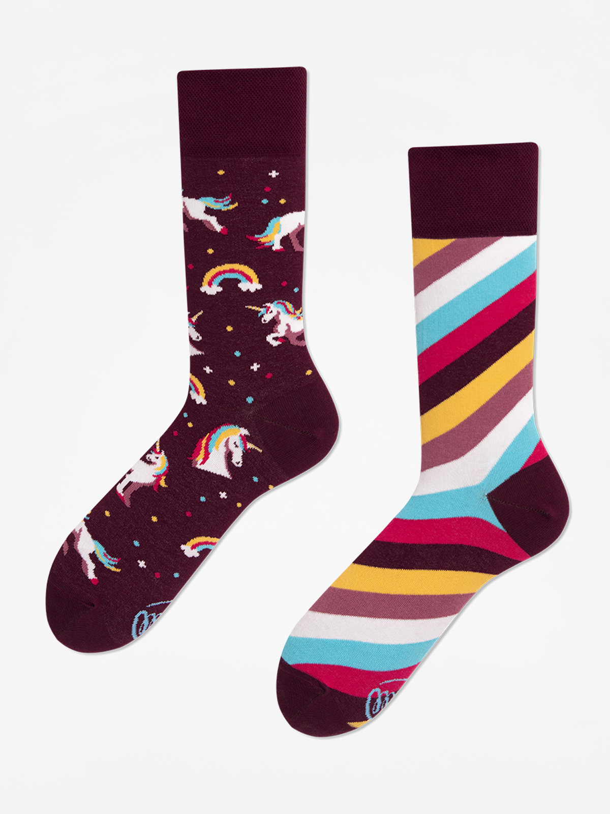Many Mornings Socks Beetroot (maroon/light blue)