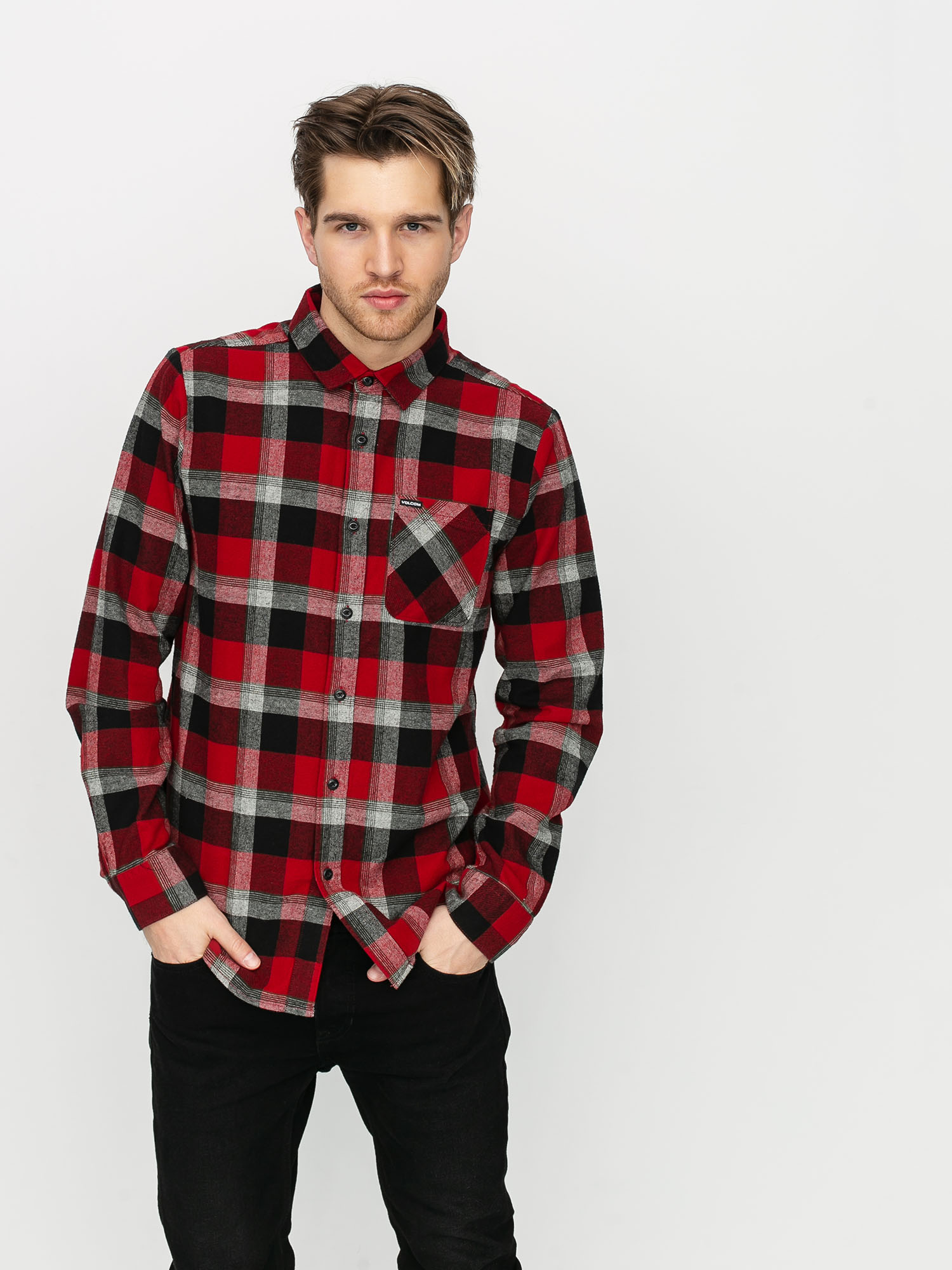 Volcom Caden Plaid Shirt - red (deep red)