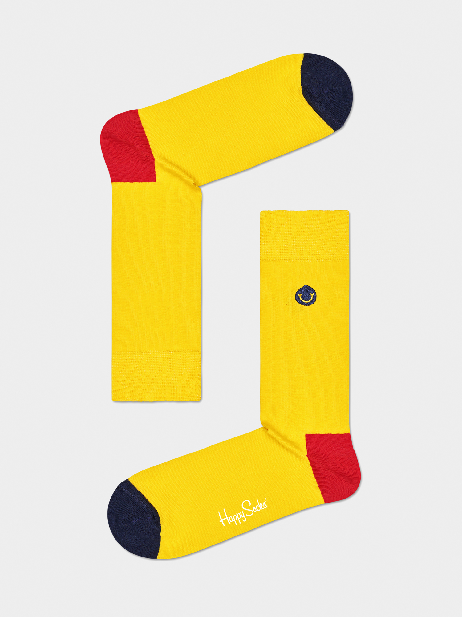 Happy Socks Embroidery Smiley Socken (yellow/black/red)