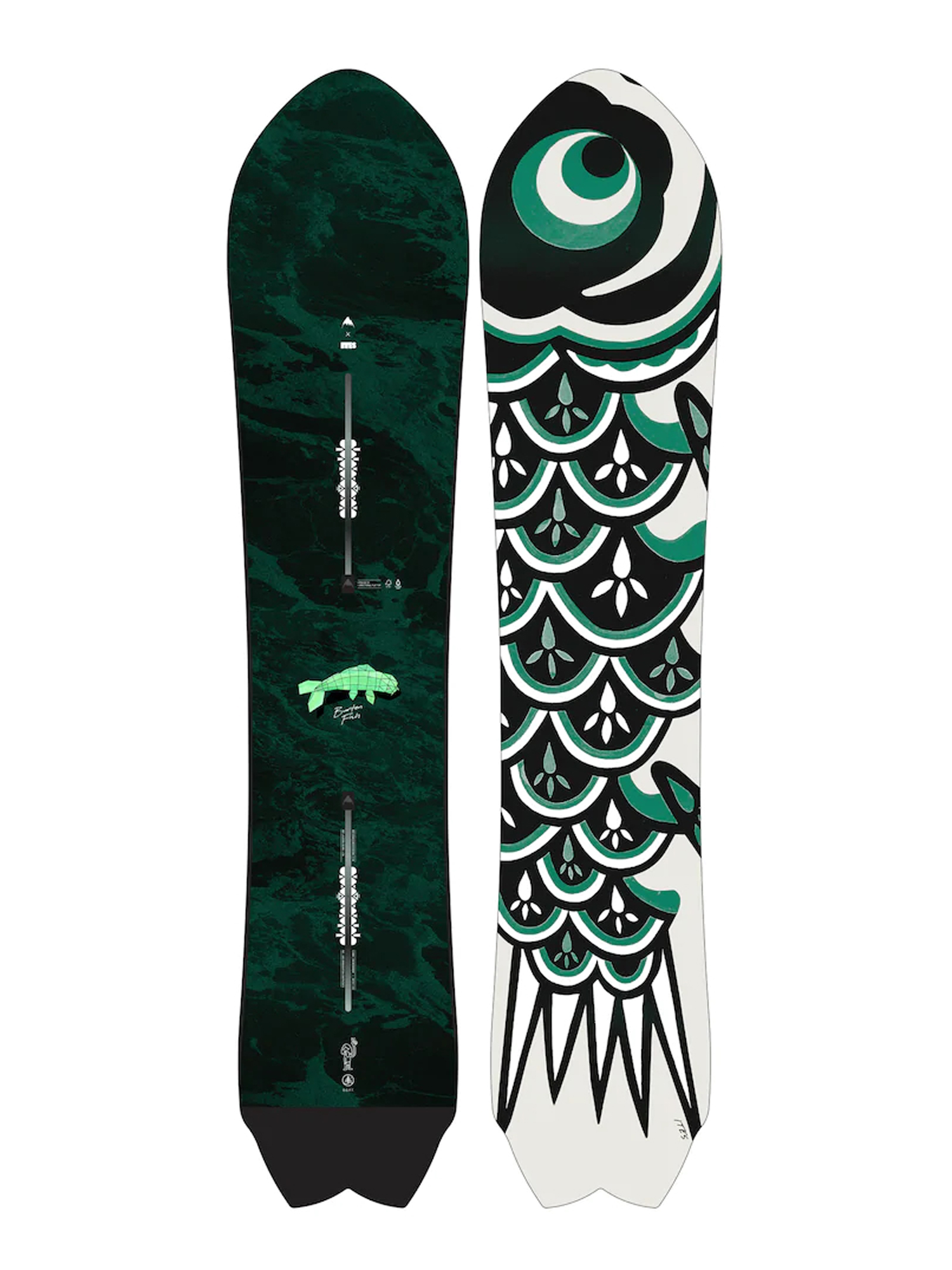 Burton Fish 3D Directional Flat Top Snowboard - multicolor