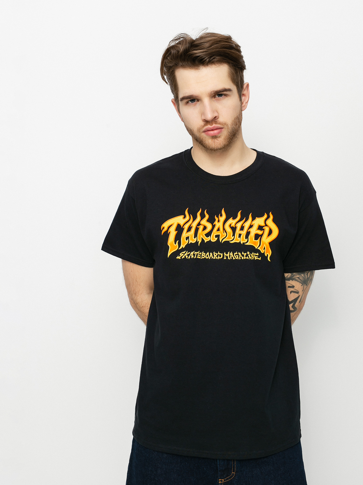 Thrasher Fire Logo T-shirt - black (black)