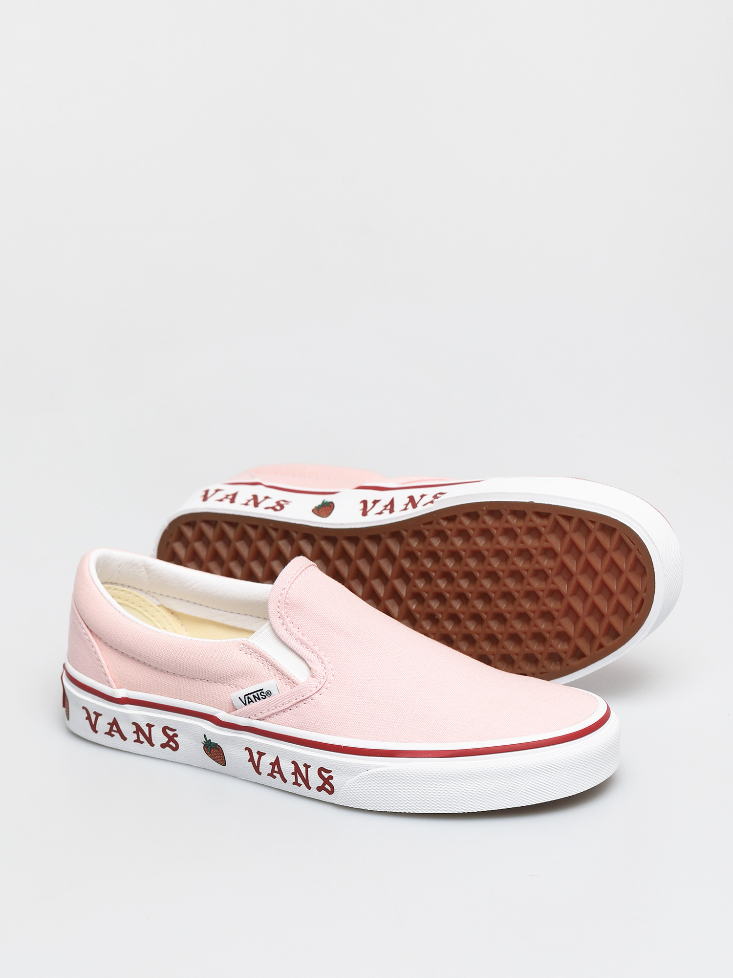 Vans Classic Slip On Shoes (sidewall print blushing bride/strawberry)
