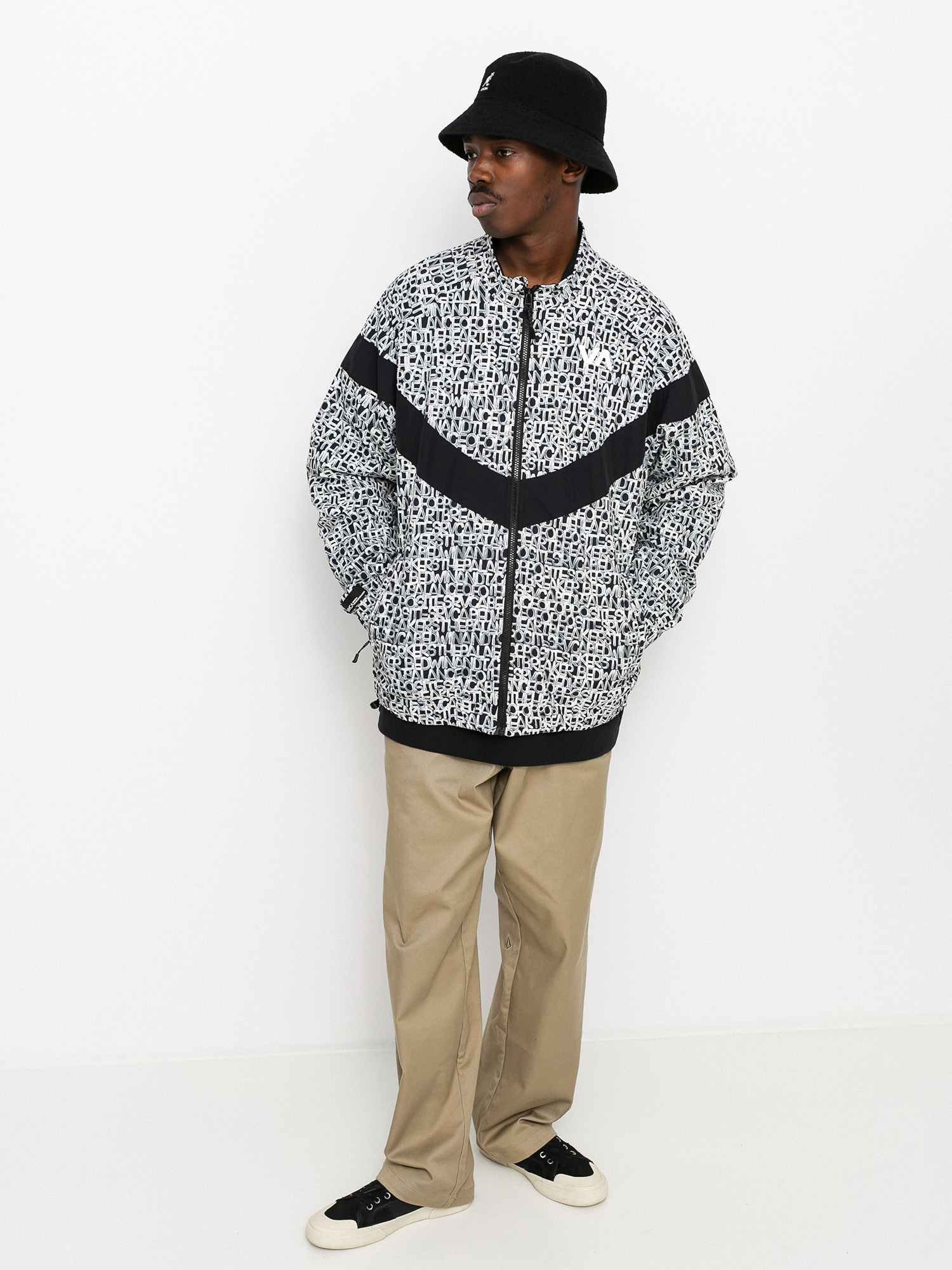 RVCA Bedwin Ipfu Track Jacket - white (black print)