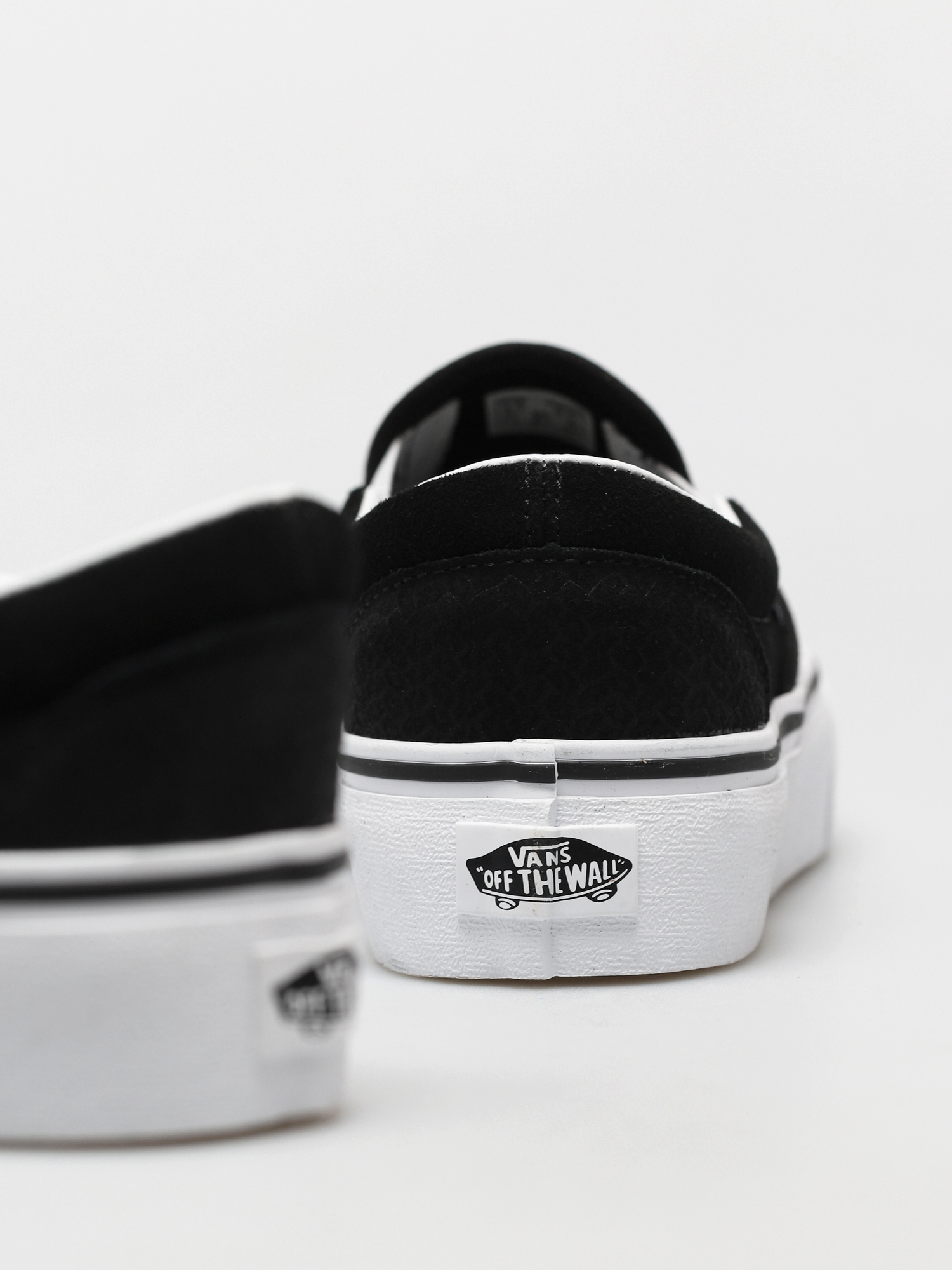 Vans Classic Slip On Platform Shoes (suede emboss/blk/tr wht)