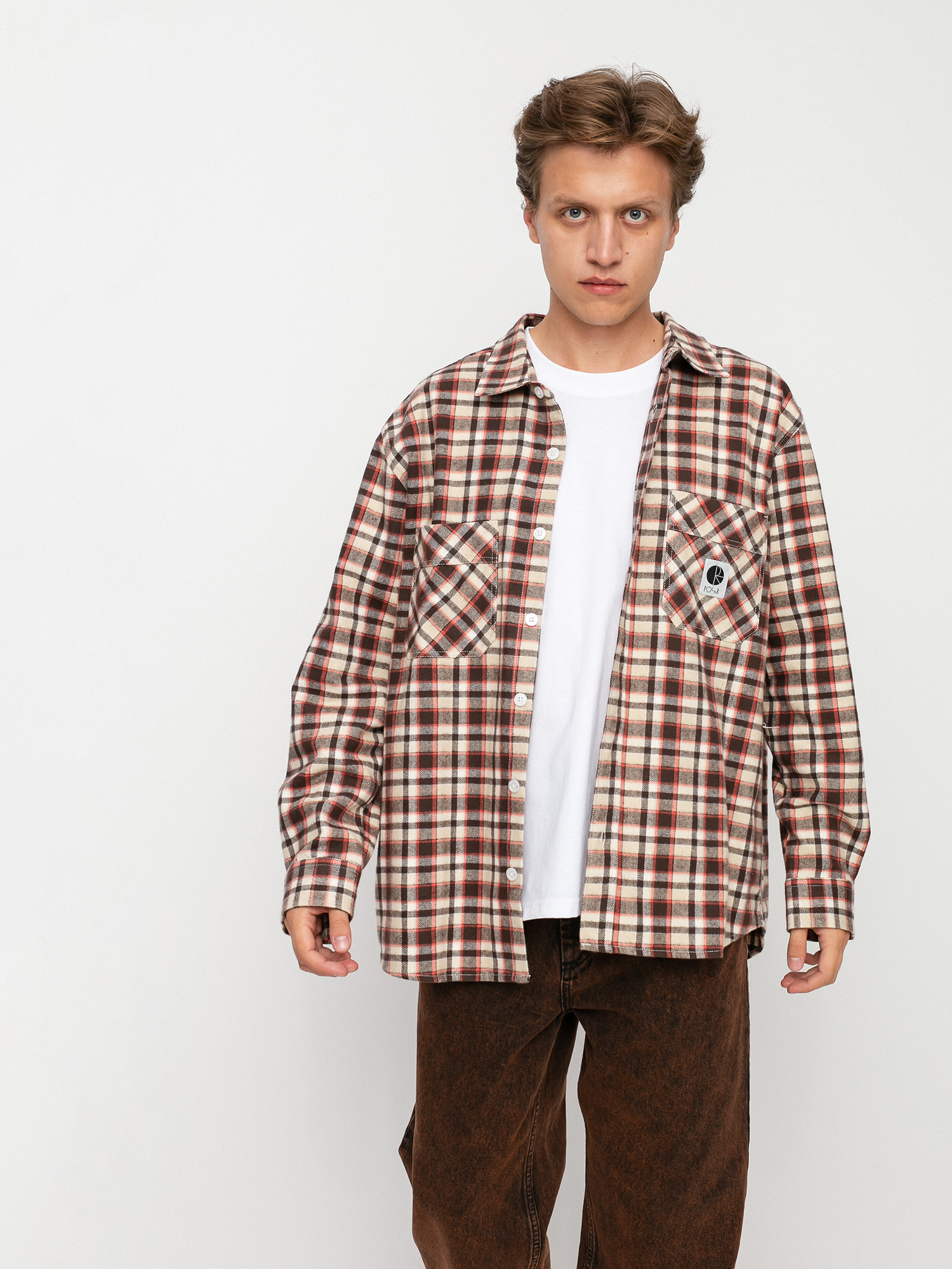 Polar Skate Flannel Shirt (navy/red)