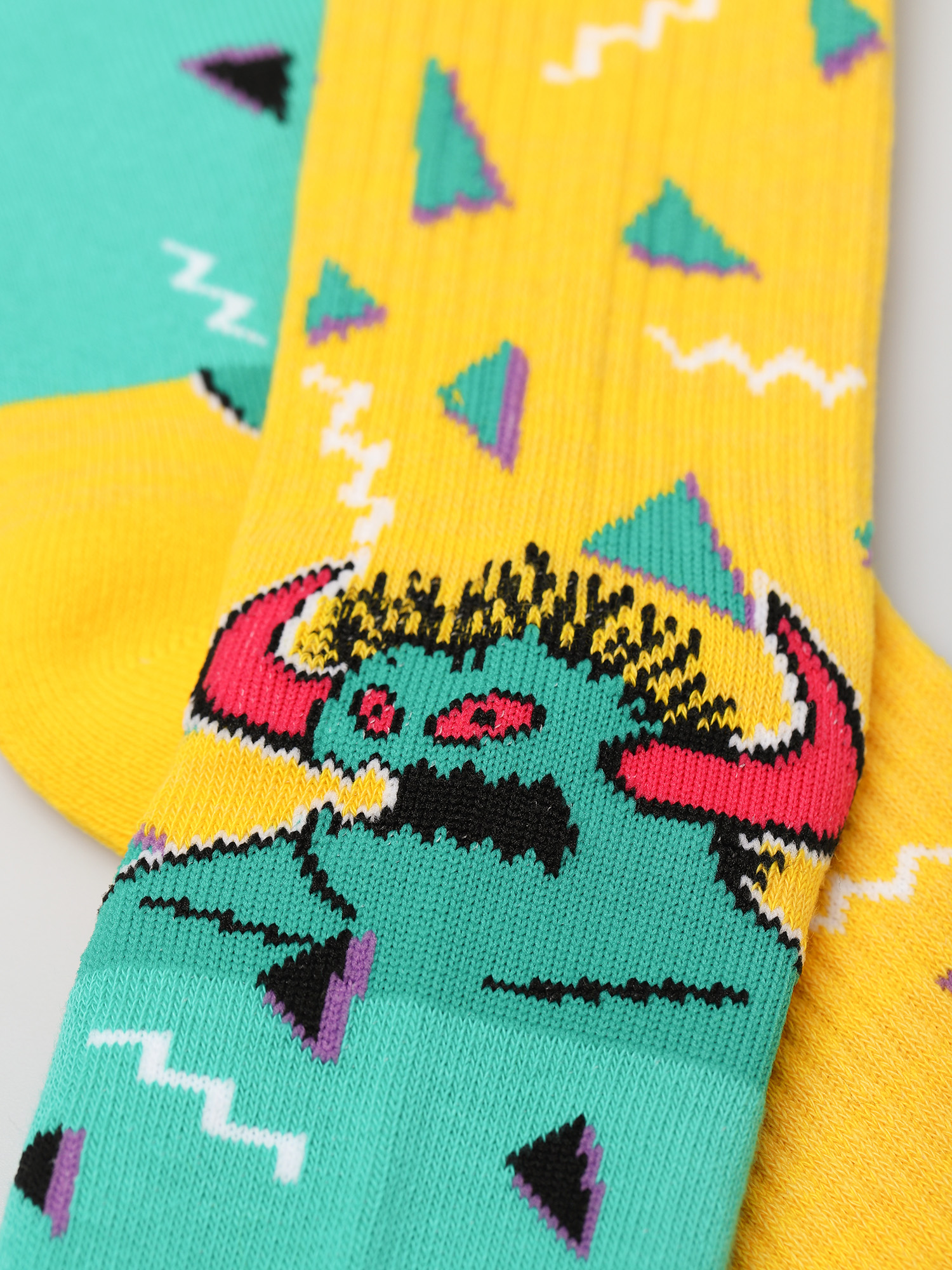 Toy Machine 80s Monster Crew Socks (yellow/turquoise)