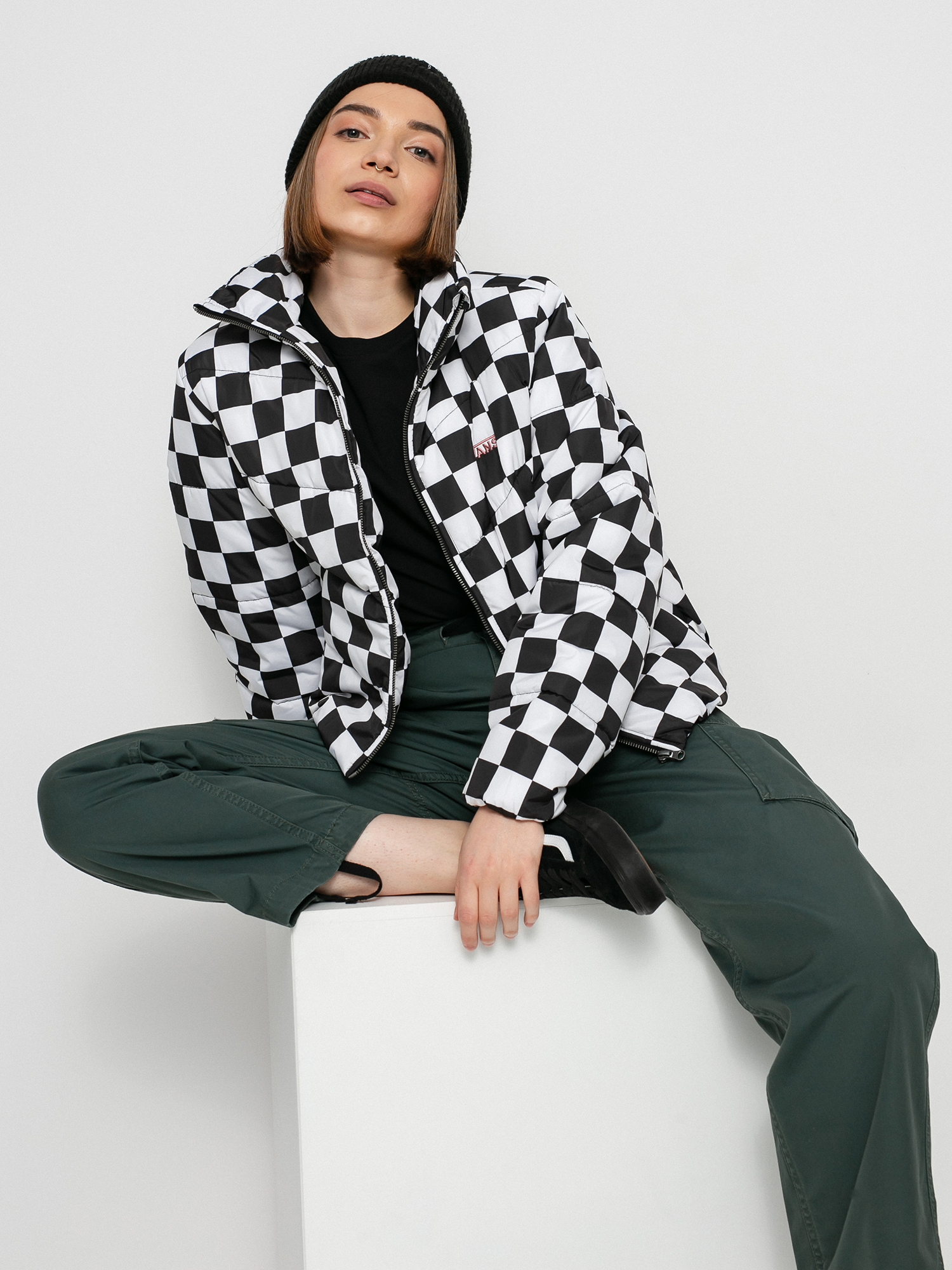 Vans Foundry V Printed Puffer MTE Jacket Wmn - black (checkerboard)
