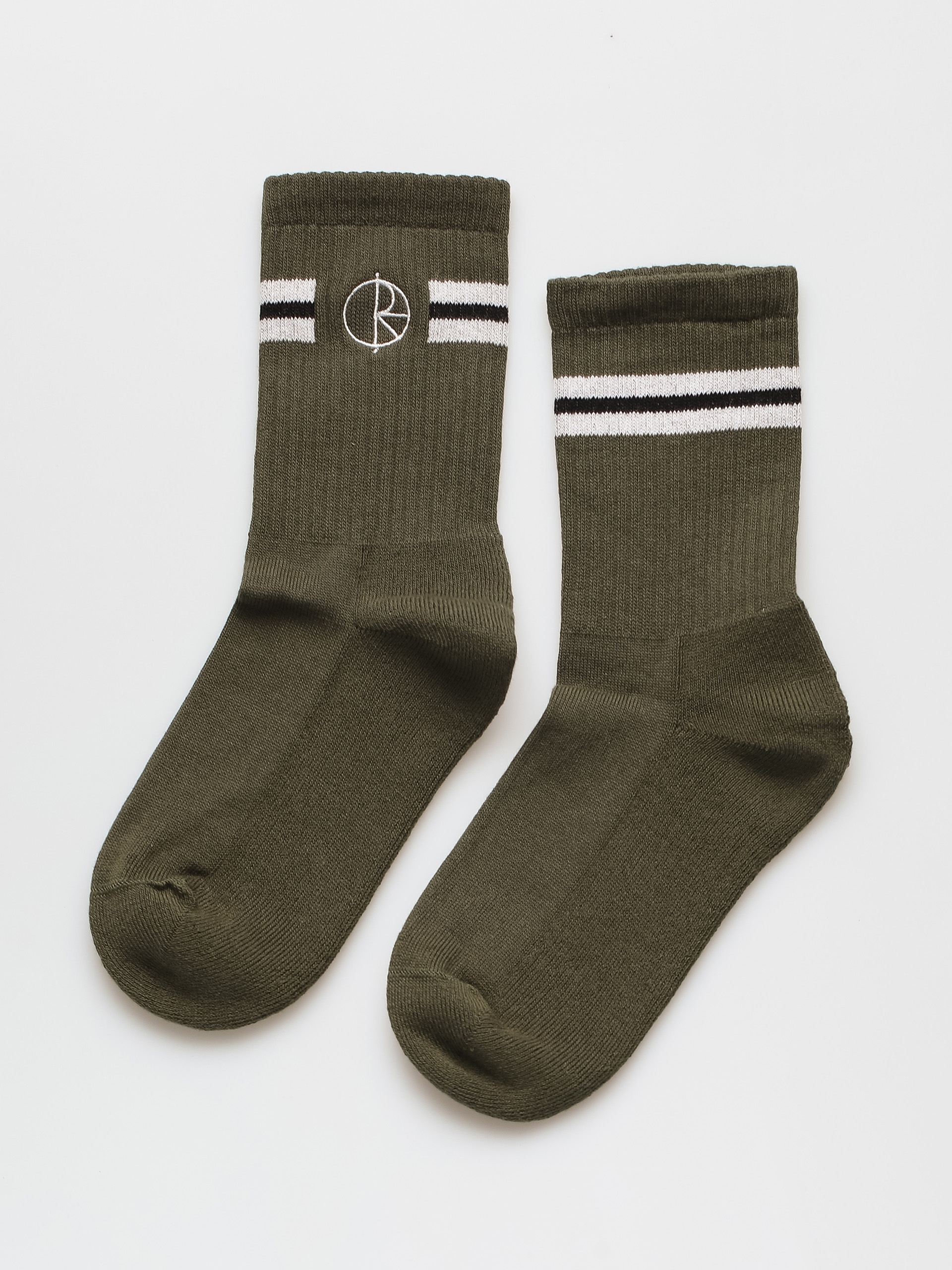 Polar Skate Stroke Logo Socks (olive)