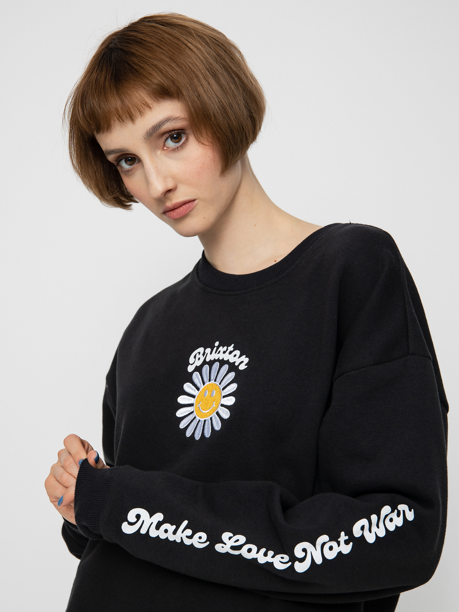 Brixton Love Not War Crew Sweatshirt Wmn - black (black)