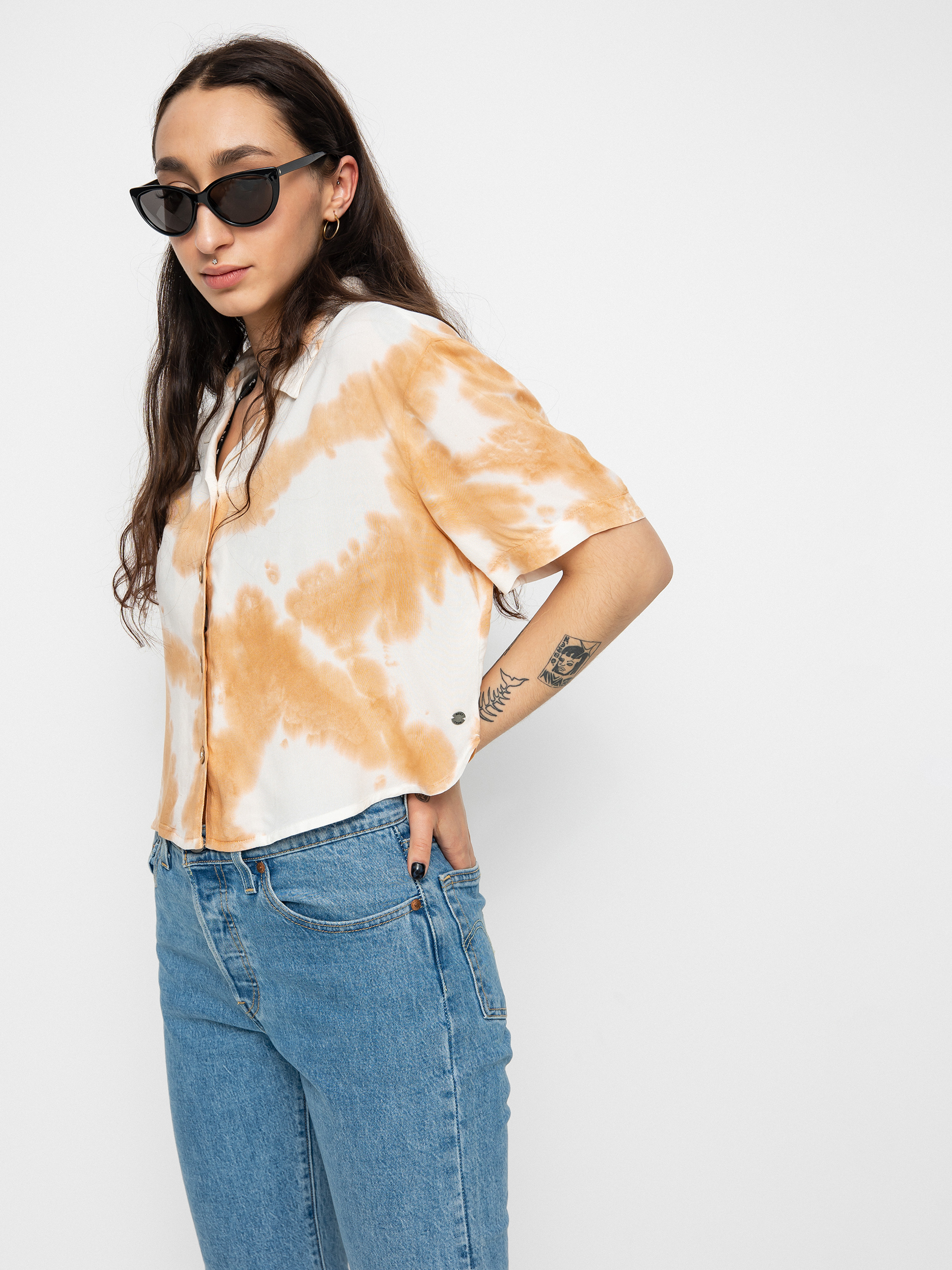Roxy Paper Day Tie Dye Shirt Wmn - white (toast on mars)