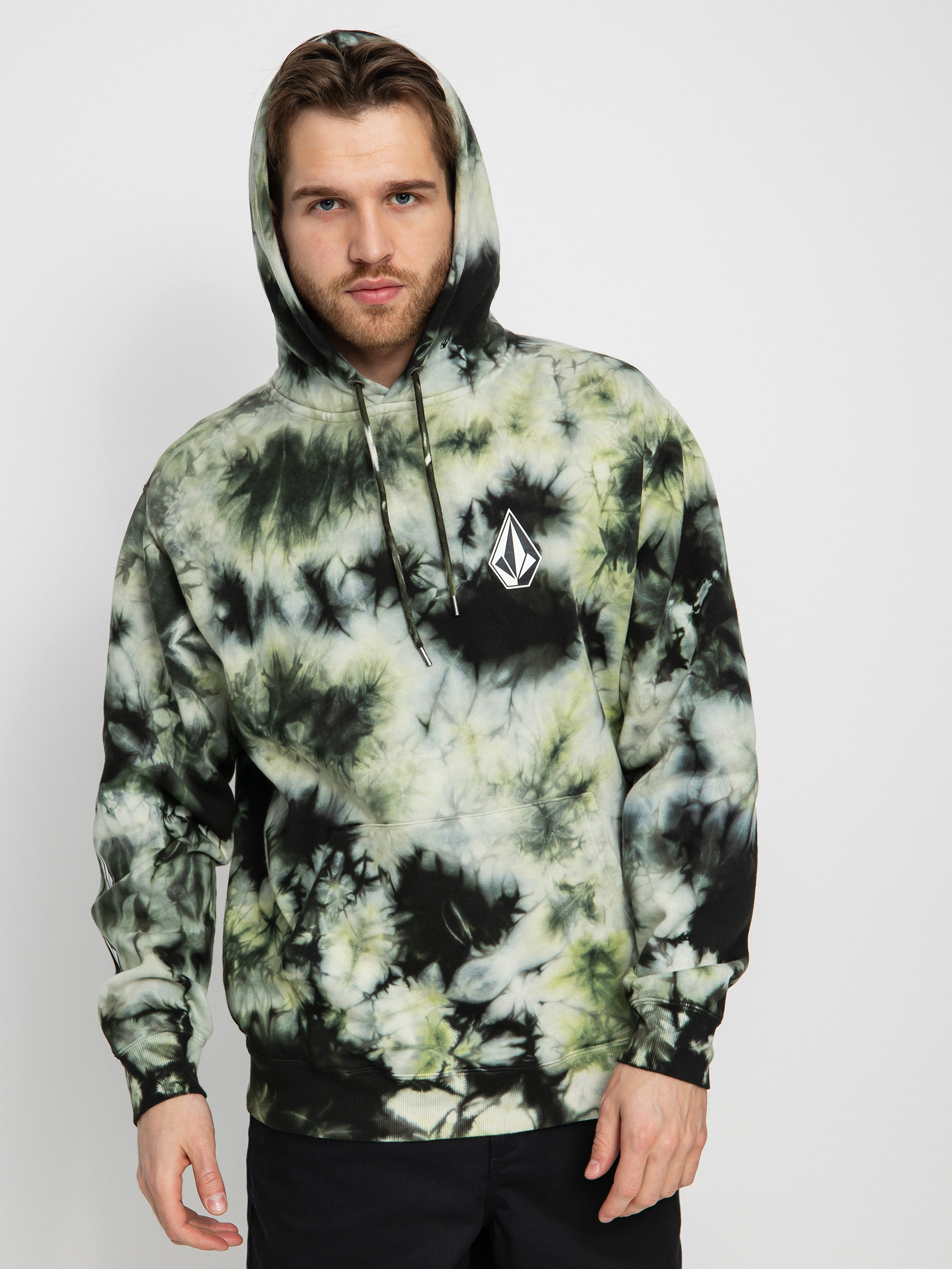 Volcom Iconic Stone Plus HD Hoodie - Grün (lime tie dye)