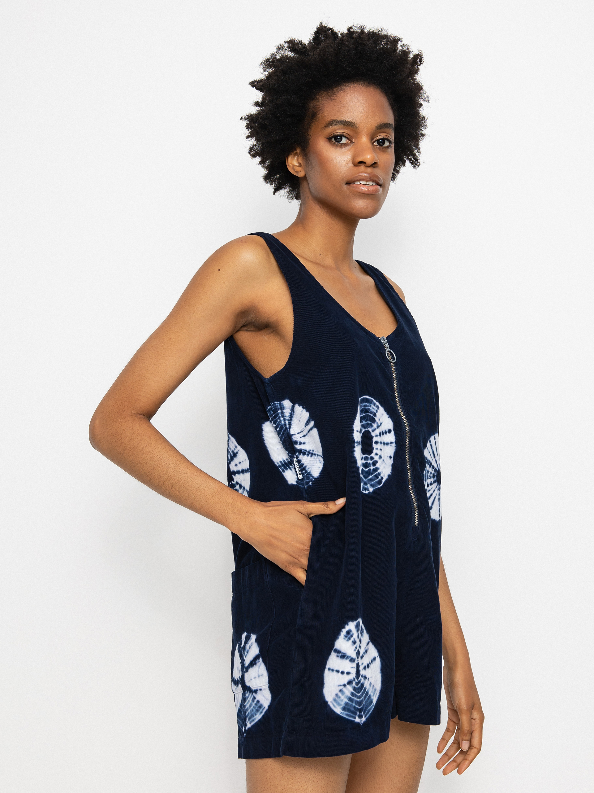 Element Pinafore Shorts Wmn - navy blue (circle tiedye)