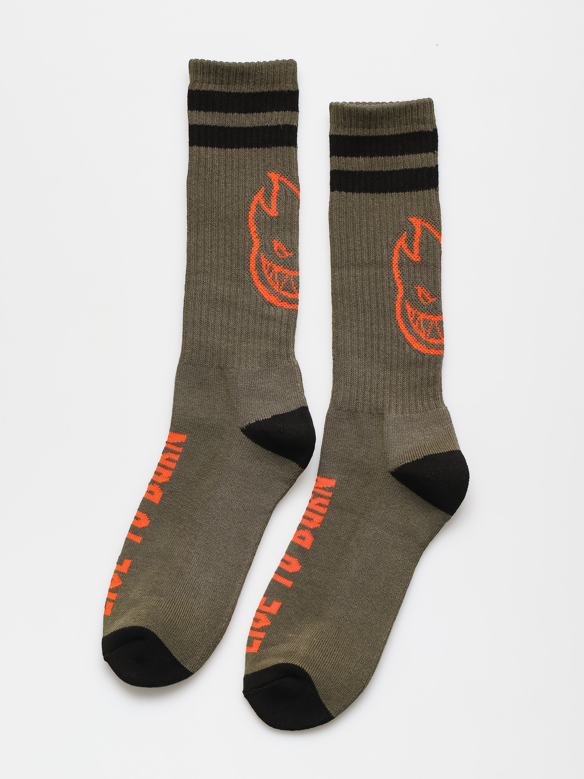 Spitfire Heads Up Socks - green (olive/orange/black)