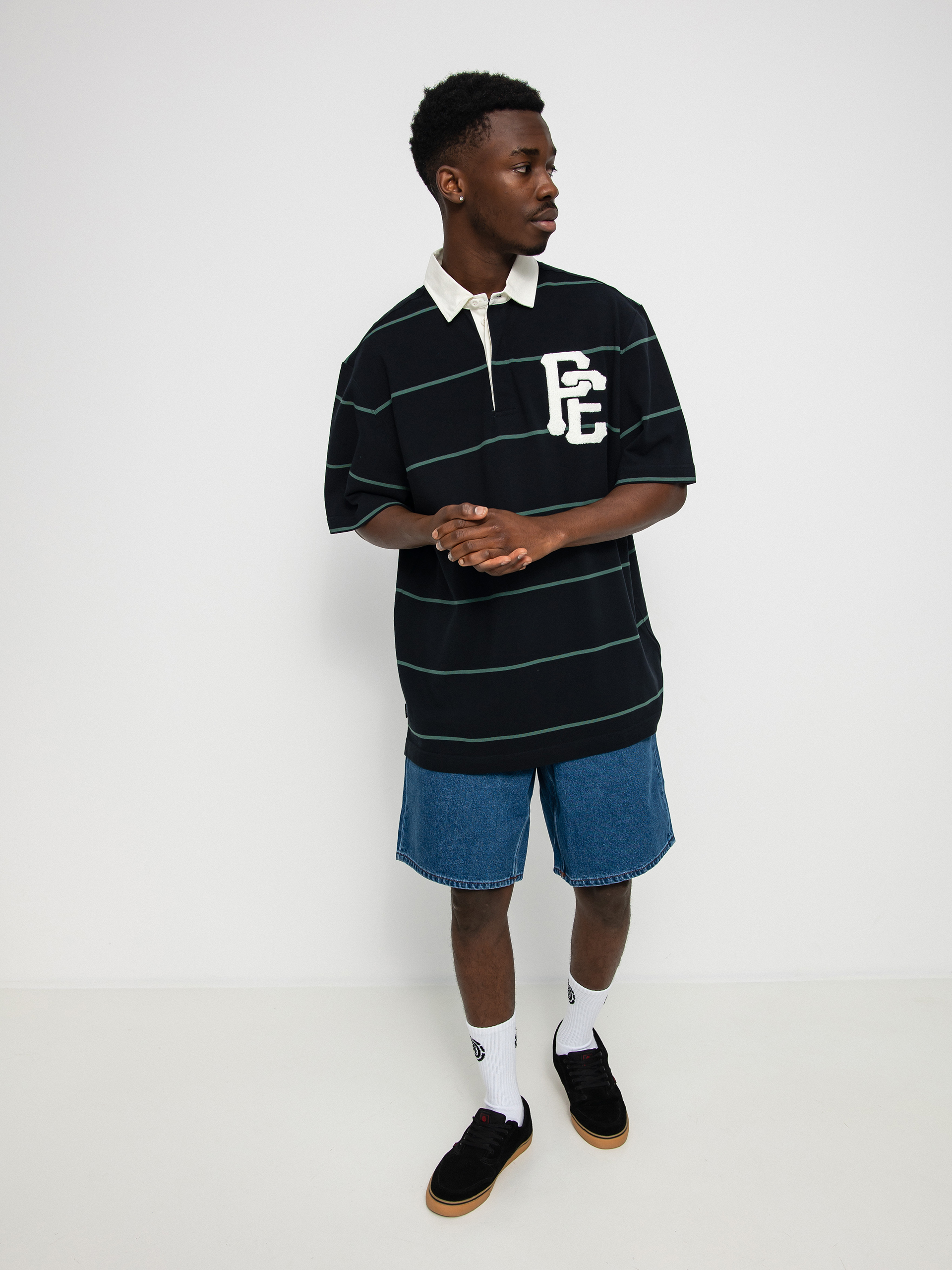 Element Pexe Polo t-shirt - black (stripes)