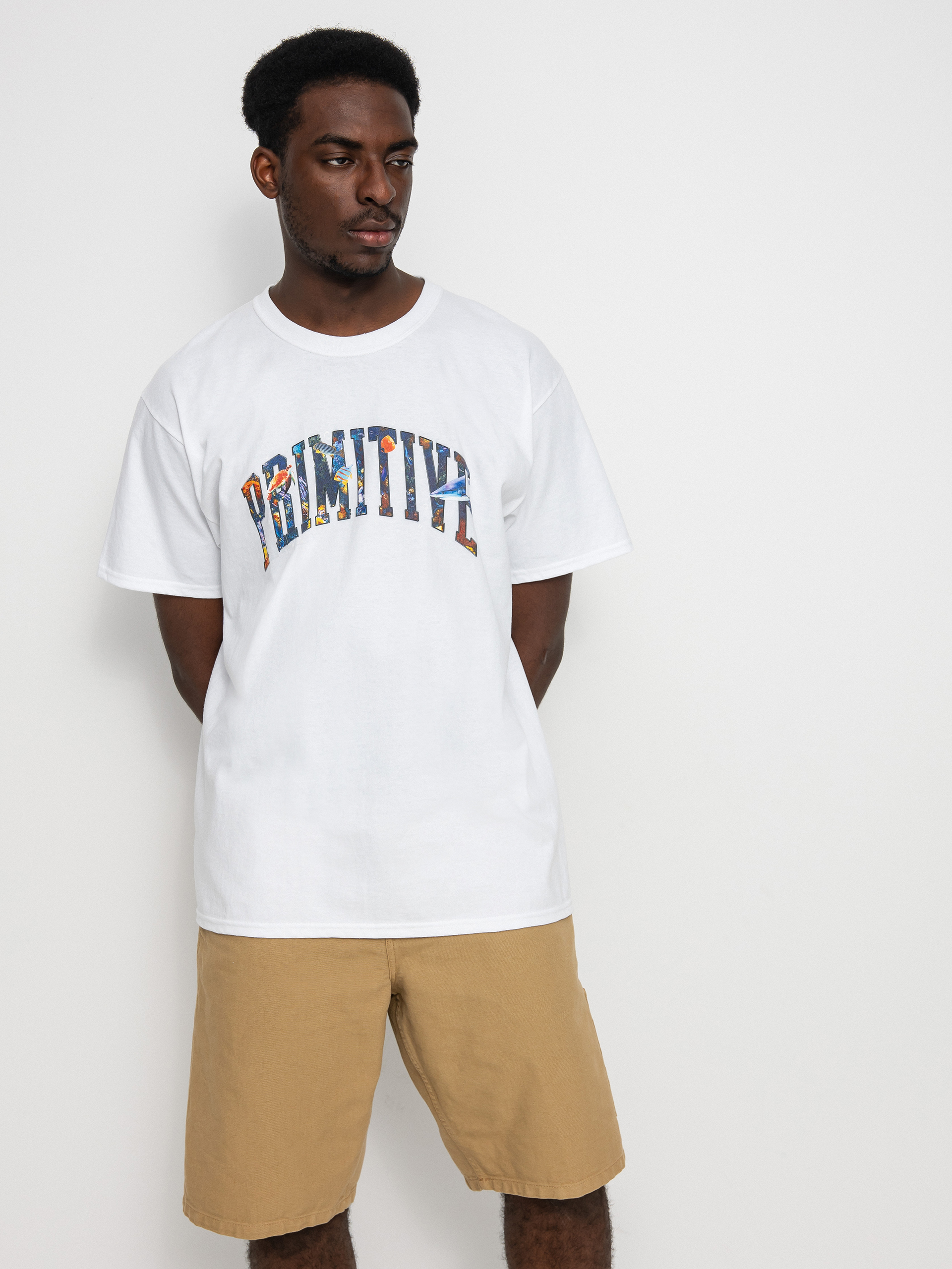 Primitive Collegiate Aquatic T-shirt - white (white)