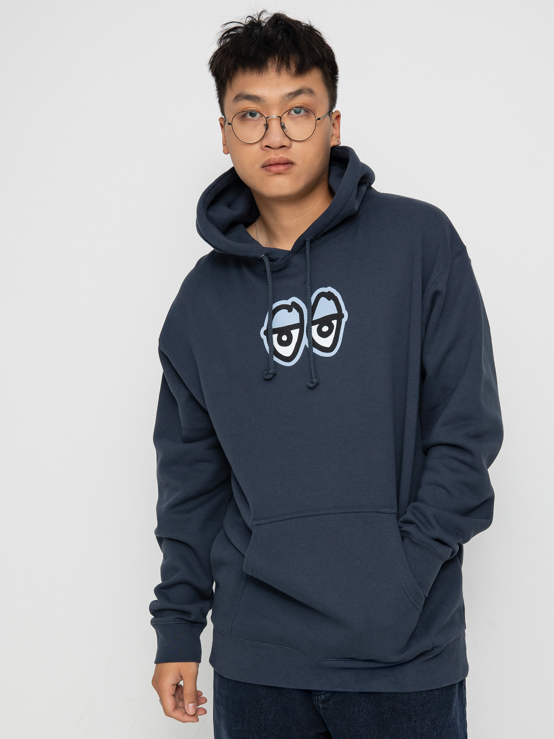 Krooked Eyes Lg HD Hoodie - blue (slate blue)