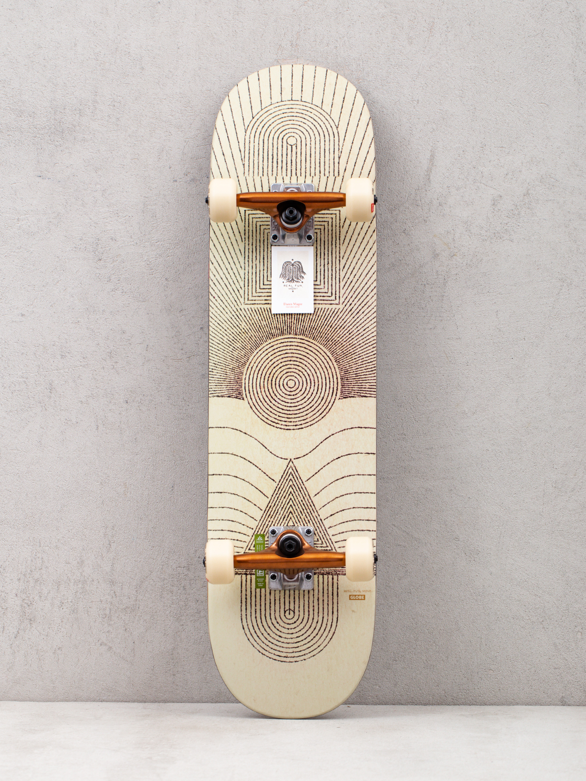 Globe G2 Real Fun Skateboard - beige (shape stack)