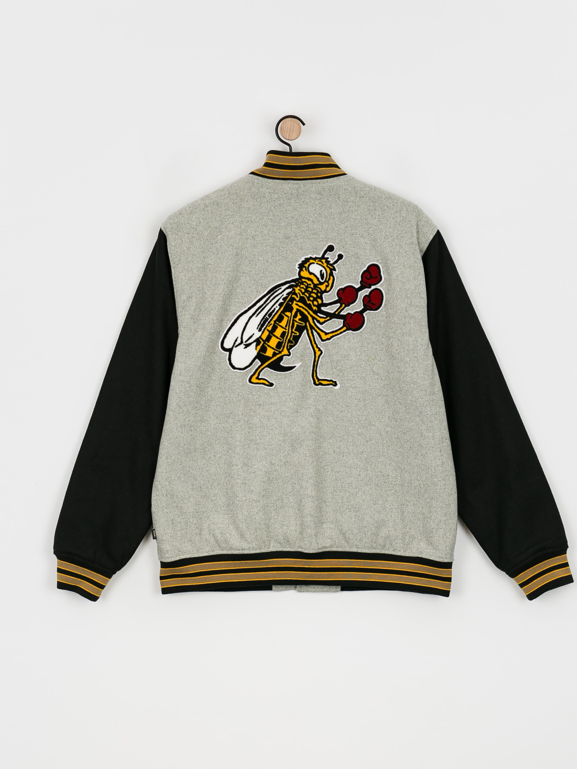 Vans Checkerboard Research Varsity Jacket - black, grey (checkerboard ...