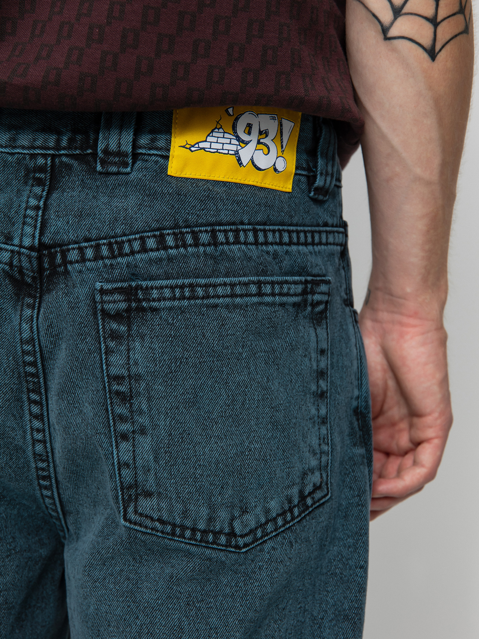 Polar Skate 93! Denim Pants (cyan black)