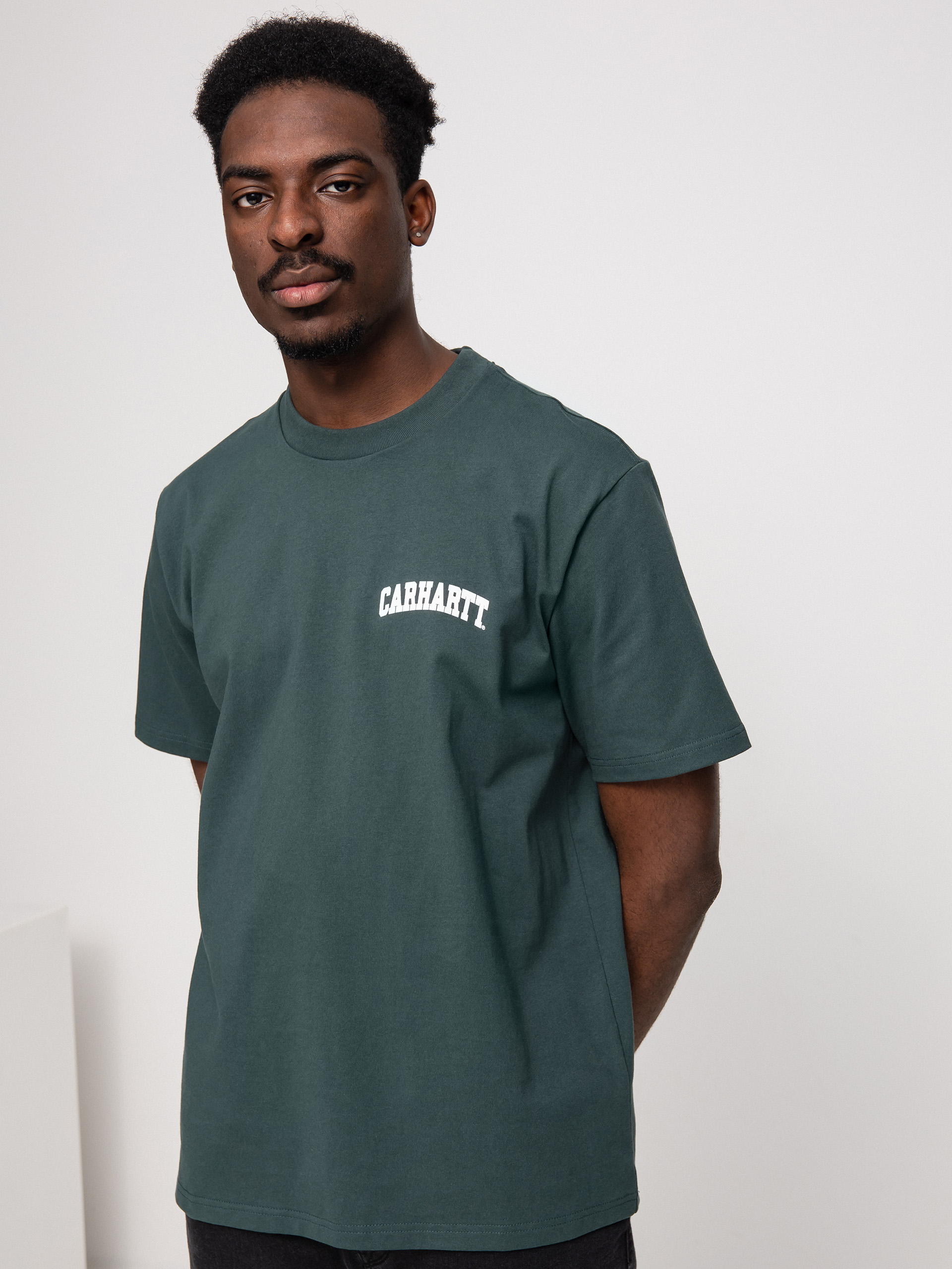 Carhartt Wip University Script T Shirt Juniperwhite