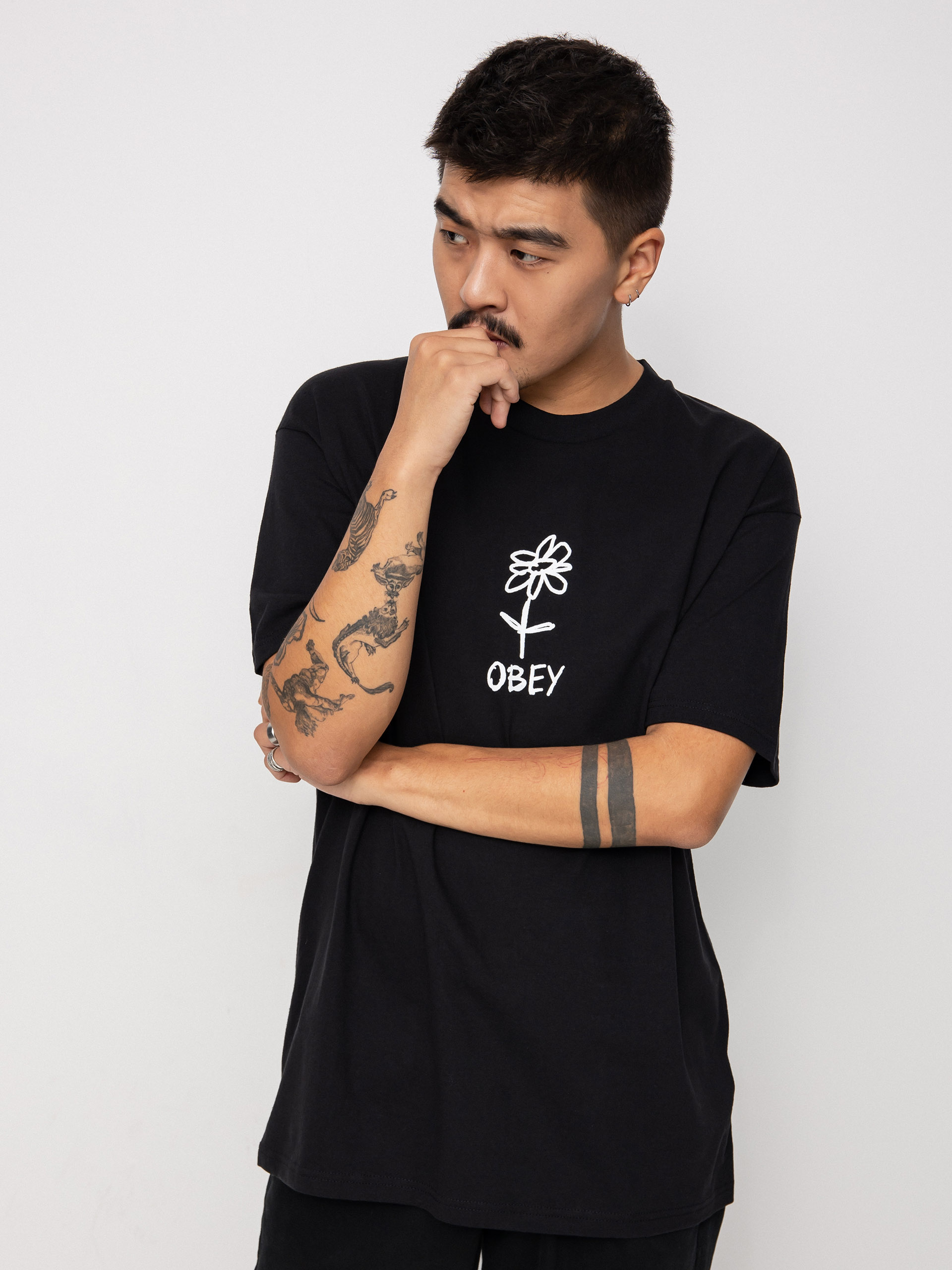 OBEY Obey Flower Doodle T-shirt (black)