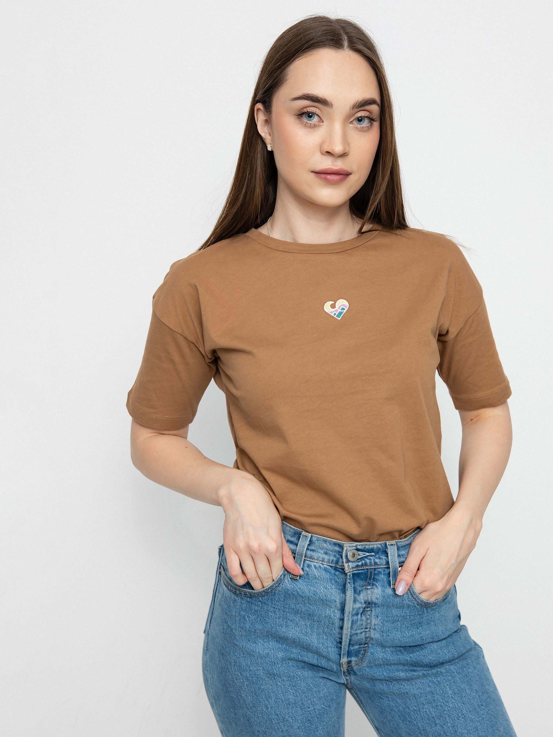 Femi Stories Loose T-shirt Wmn - brown (cml)