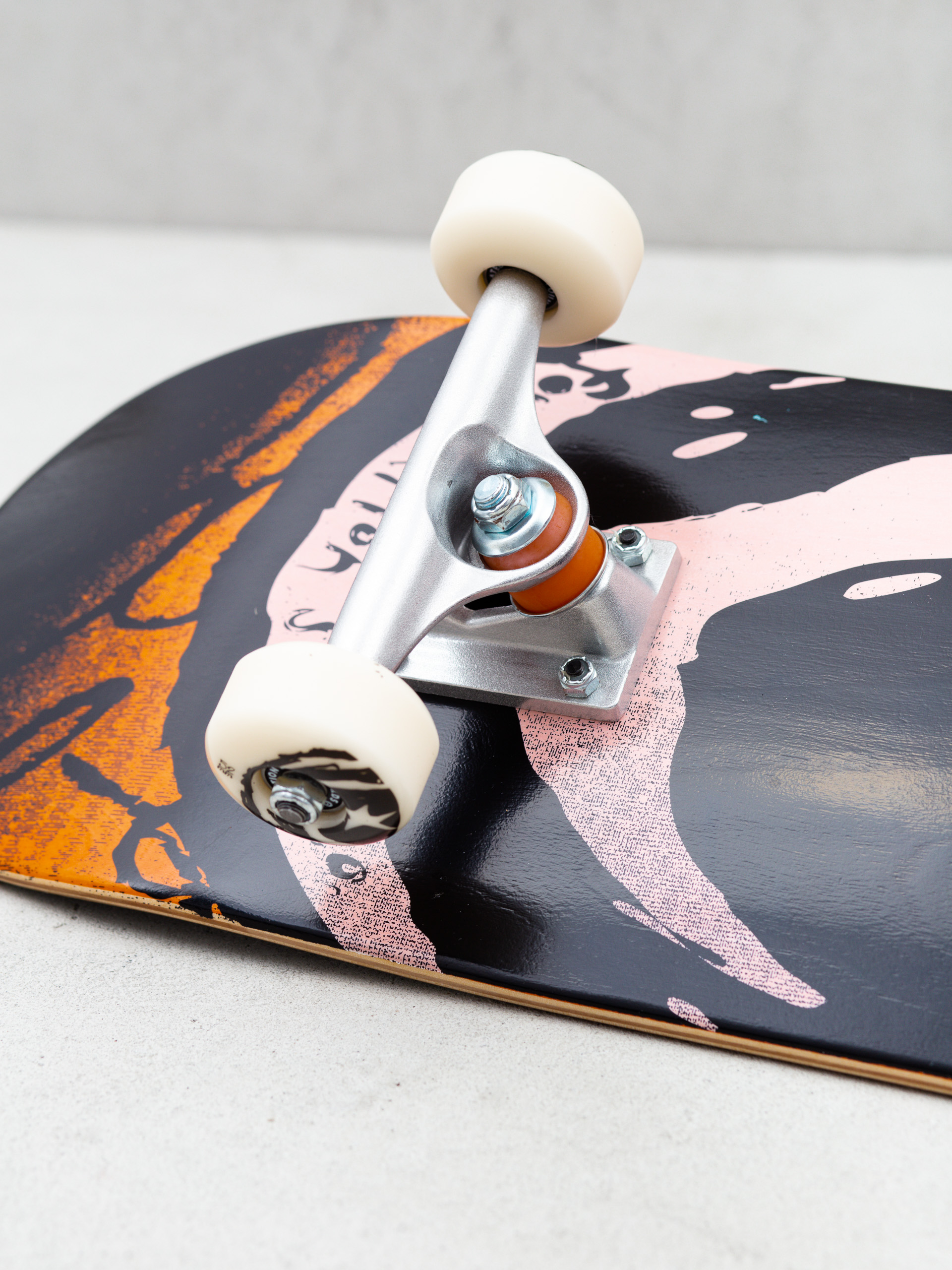 Foundation Star And Moon V2 Neon Skateboard (orange/black/pink)