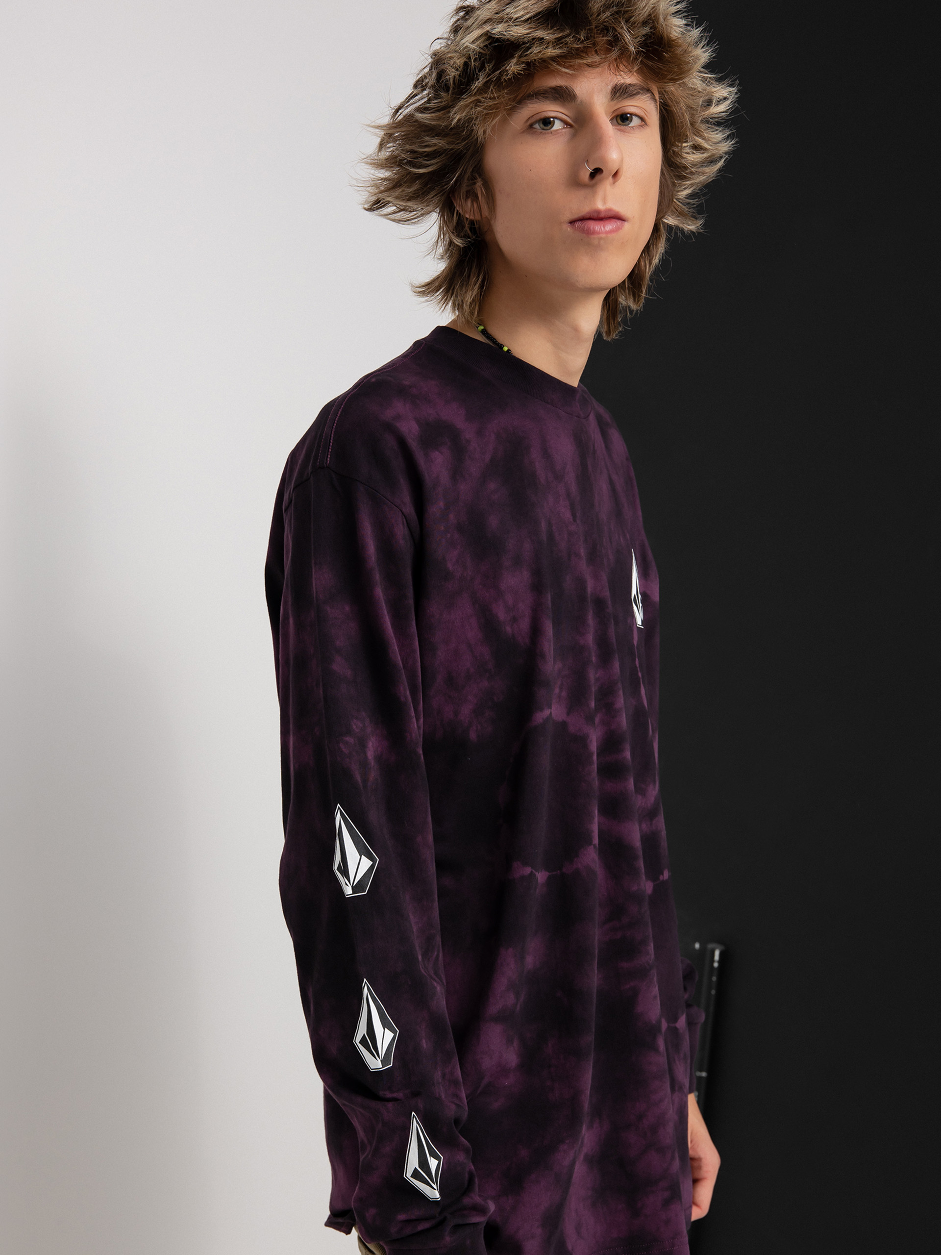 Volcom Iconic Stone Dye Lst Longsleeve (mulberry)