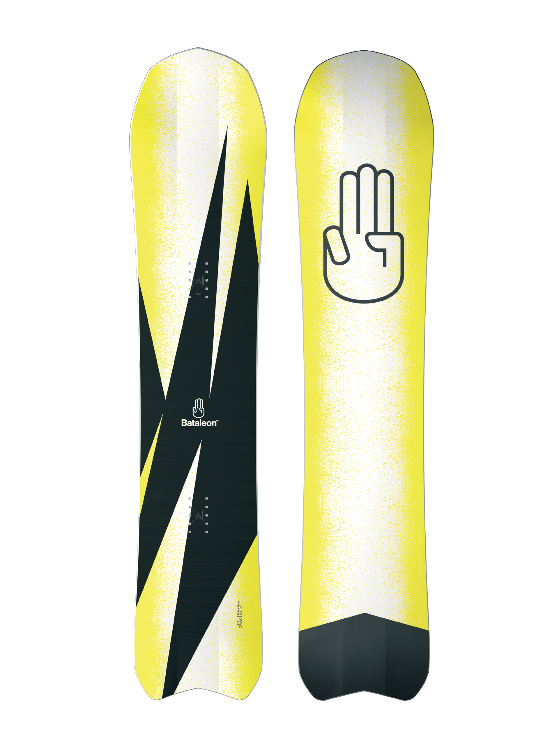 Bataleon Party Wave Snowboard - white, yellow, black