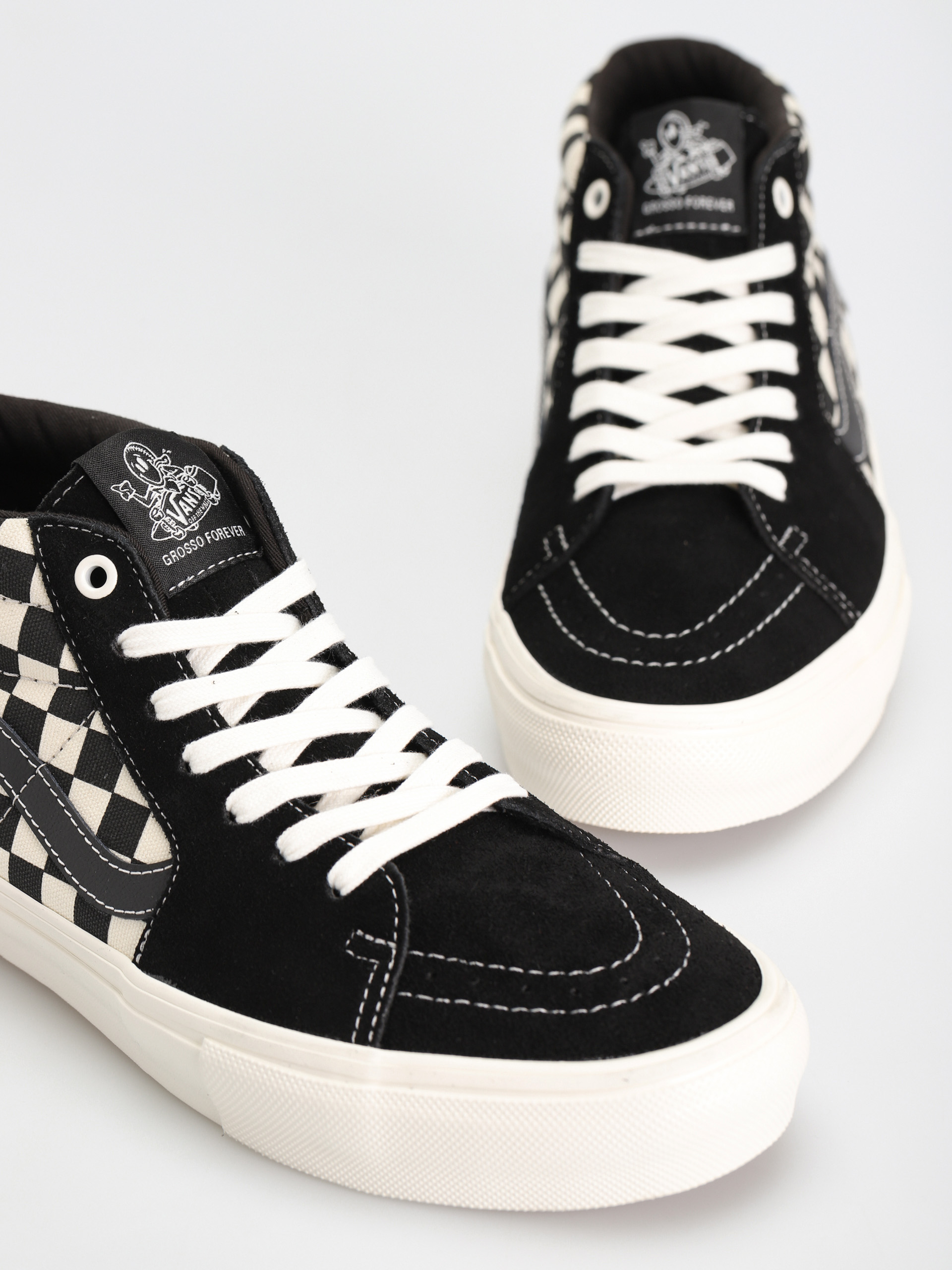 Vans Skate Grosso Mid Shoes - black (checkerboard black/marshmallow)