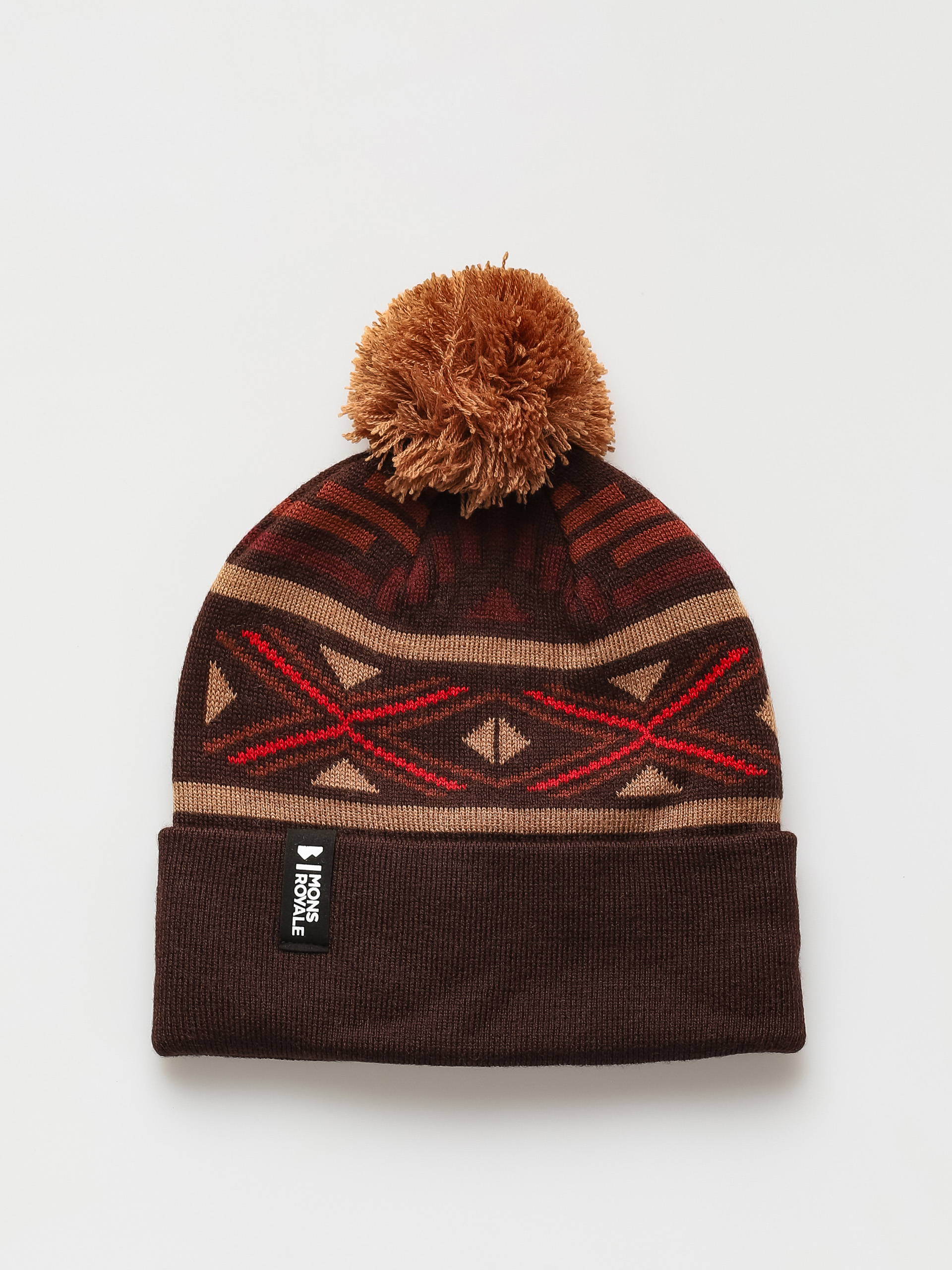 Mons Royale Pom Pom Beanie - brown (slow bake)
