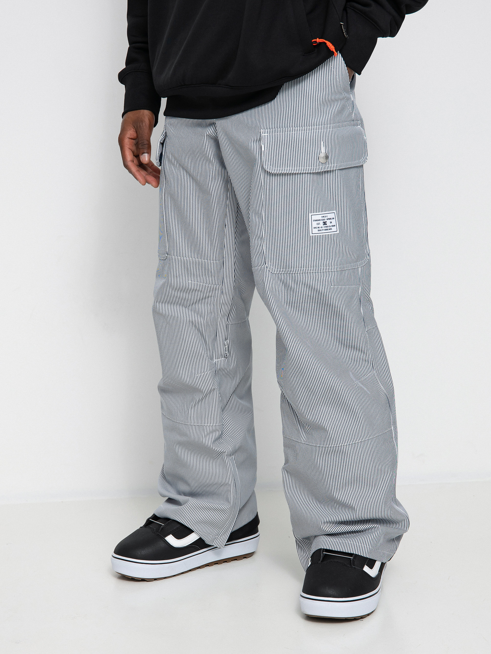 DC Code Snowboard pants - white, black (hickory stripe)