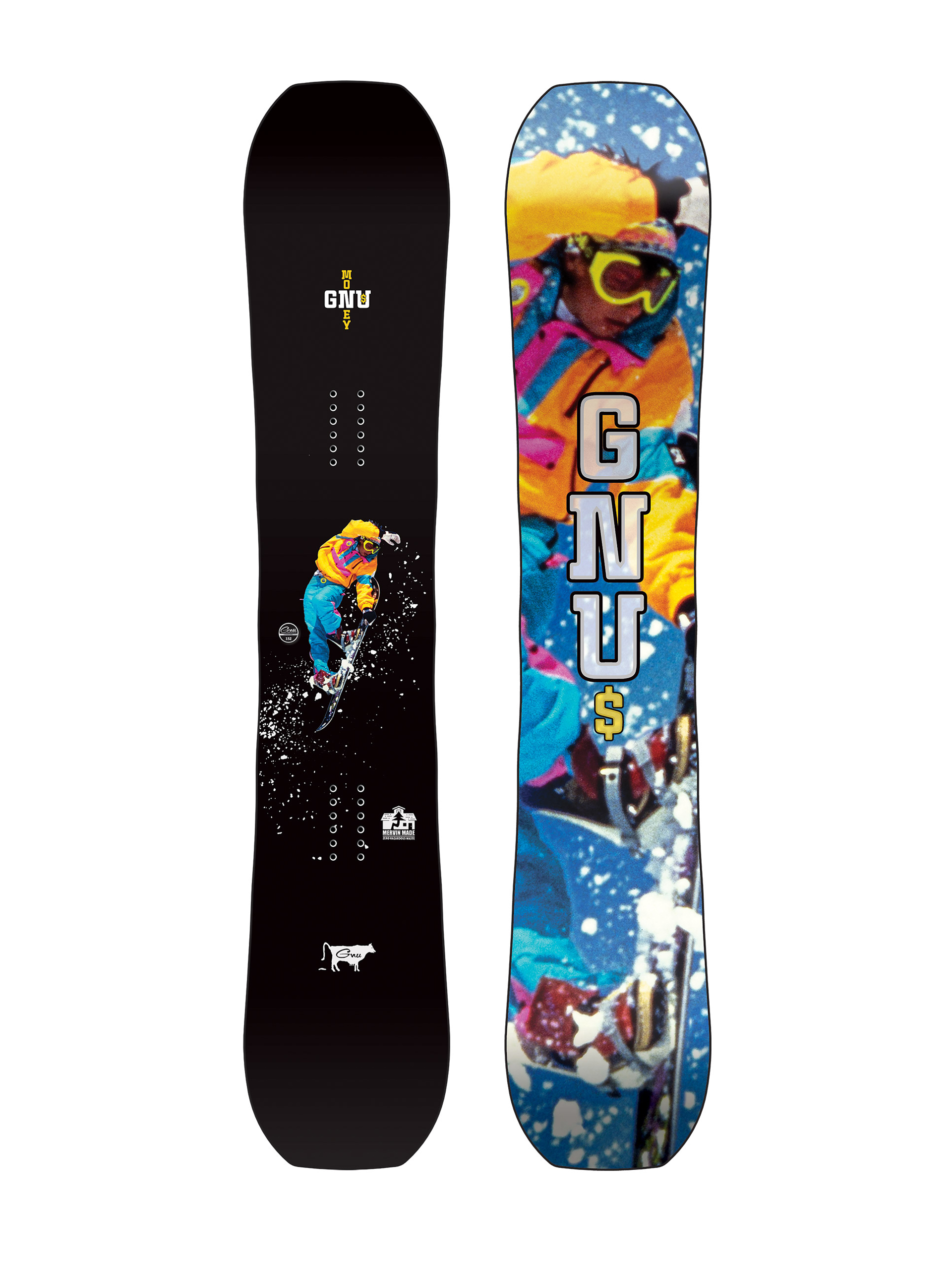 Gnu Money Snowboard - black, multicolor