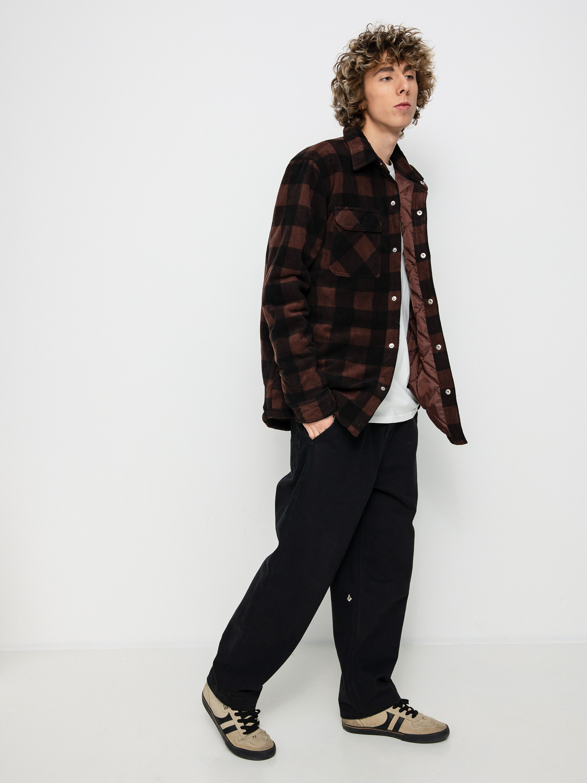 Volcom Bowered Fleece Ls Shirt - burgundy (mahogany)