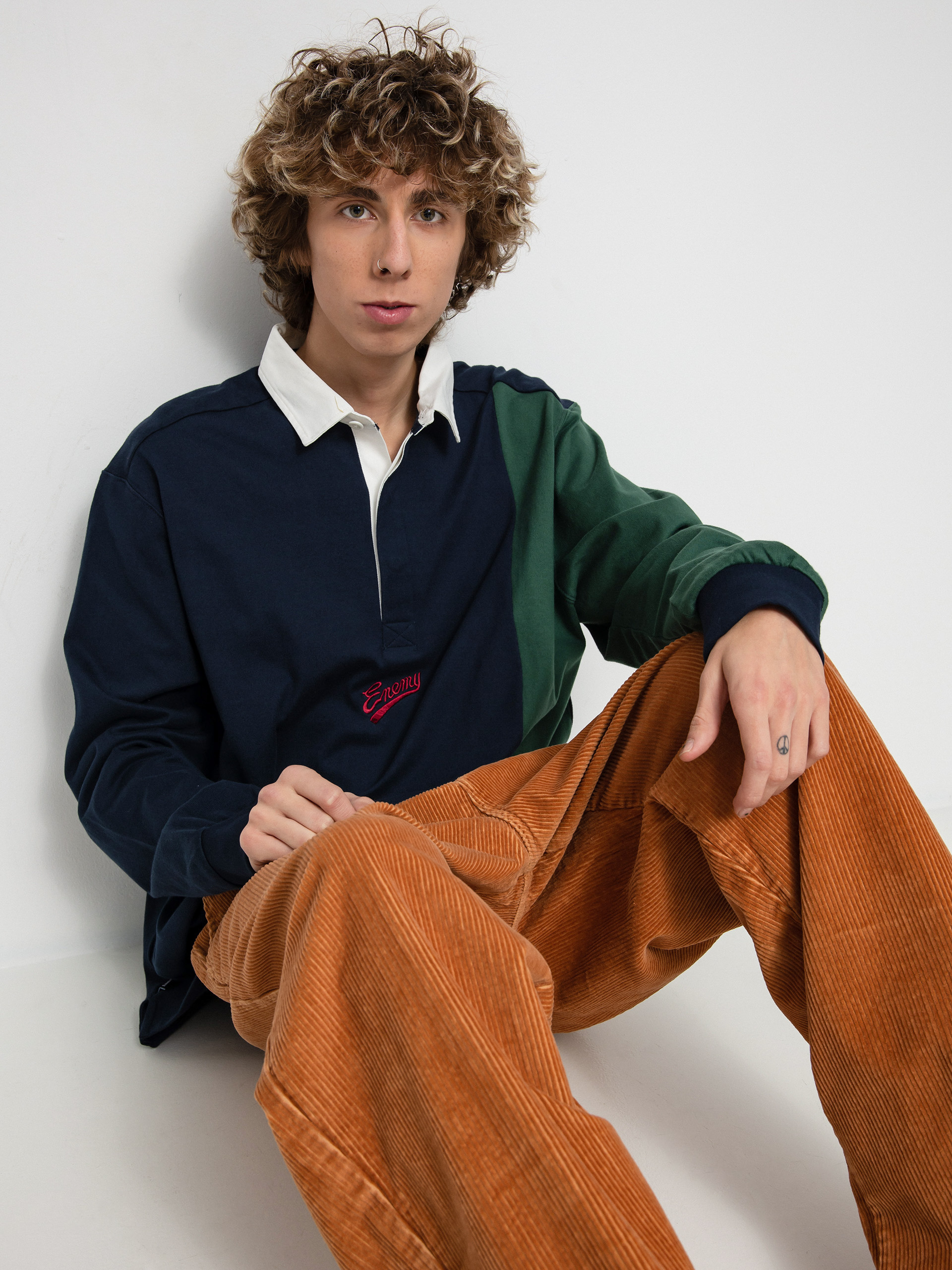 Element Pexe Polo Longsleeve - navy blue, green (eclipse navy)