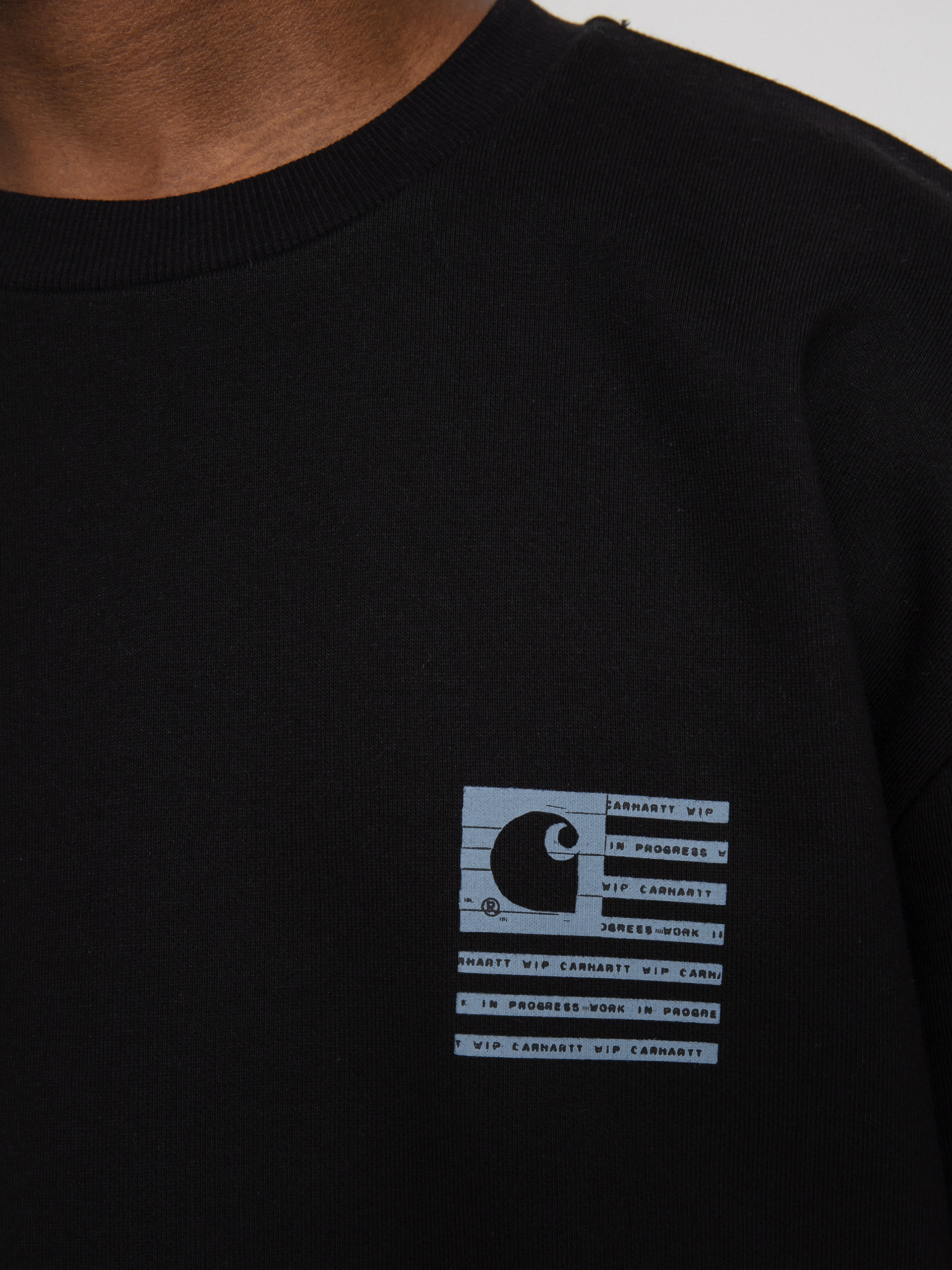 Carhartt WIP Label State Flag Sweatshirt (black/misty sky)