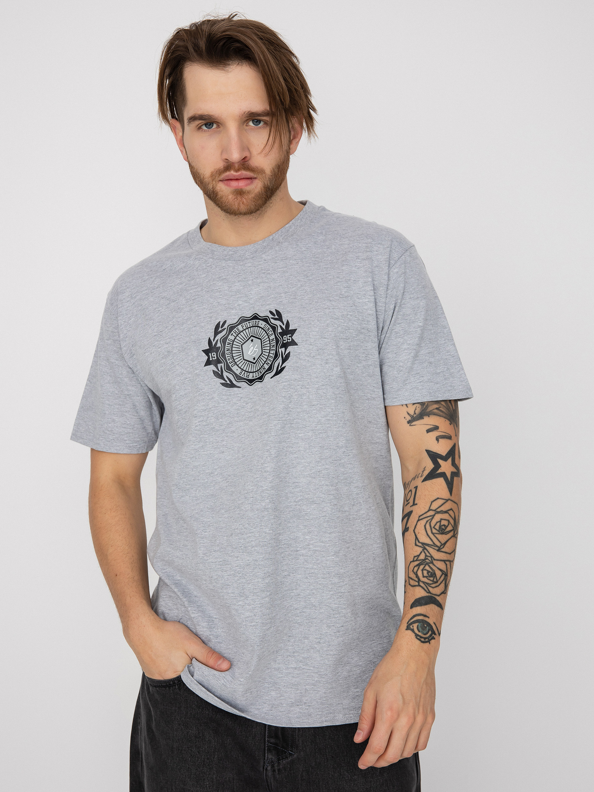 eS Es Badge T-shirt - grey (grey/heather)
