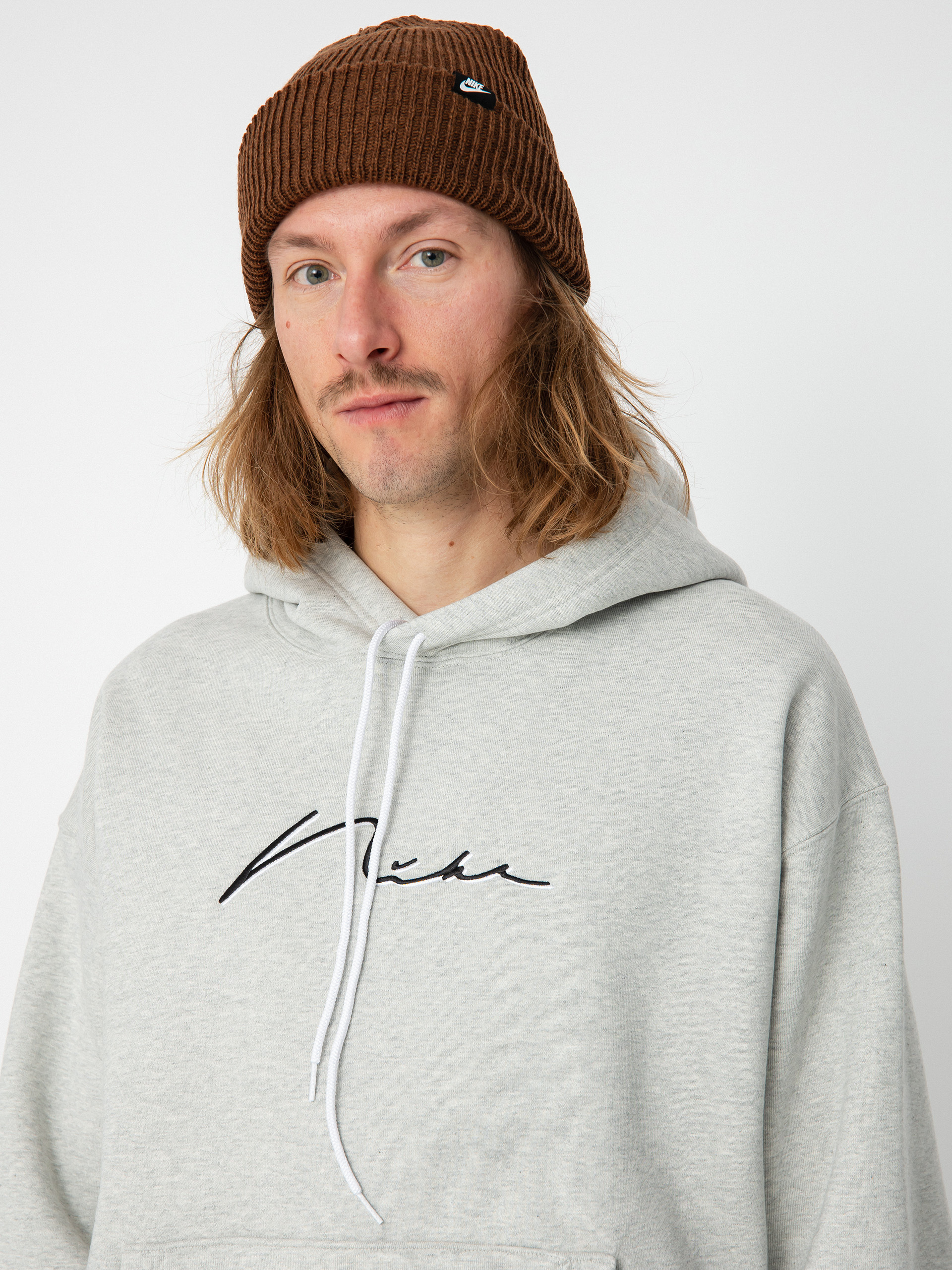 Nike SB Hand Scrpt Logo HD Hoodie - grey (grey heather/white)