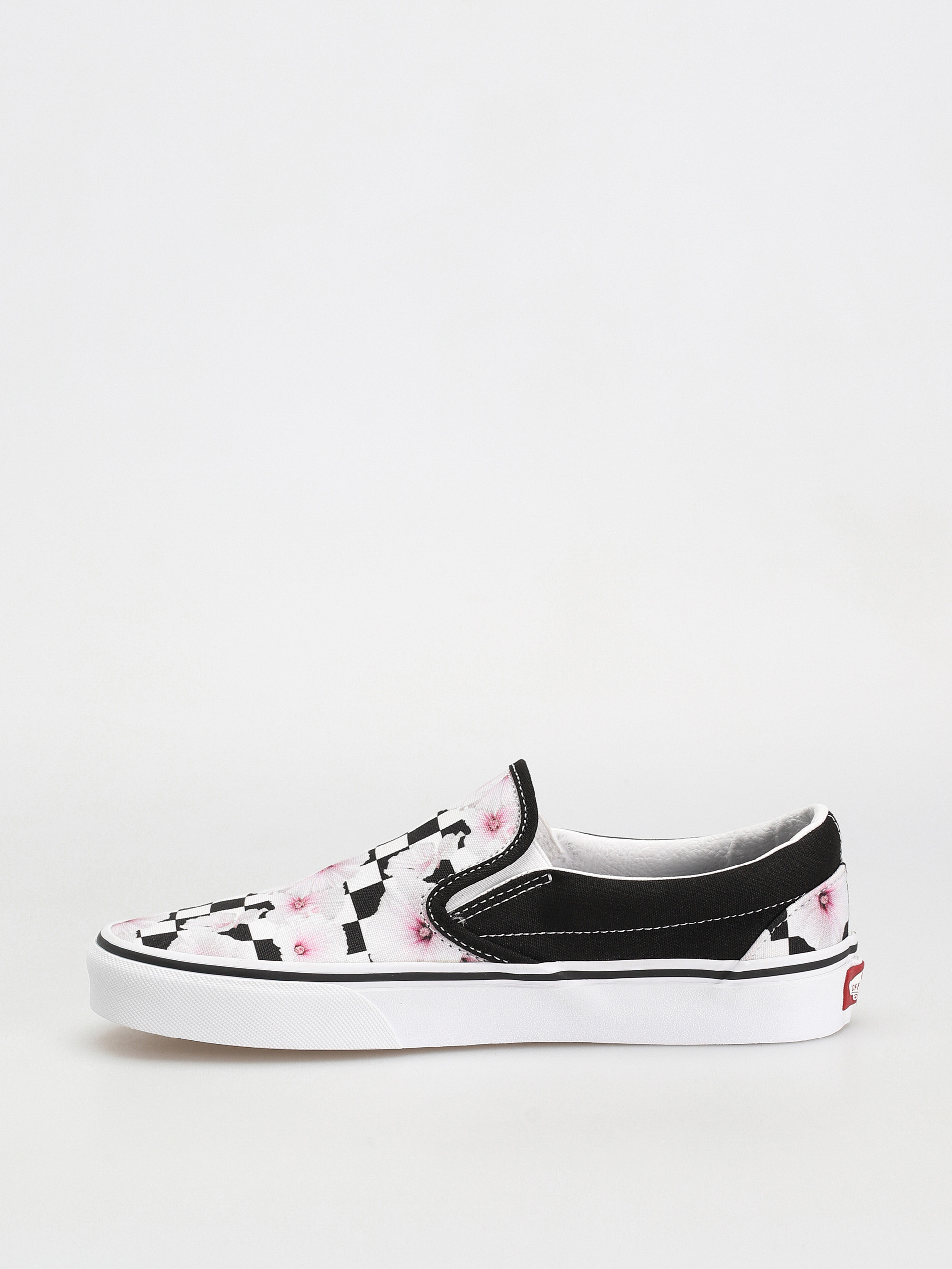Vans Classic Slip On Shoes Wmn - white, black (hibiscus checkerboard black)