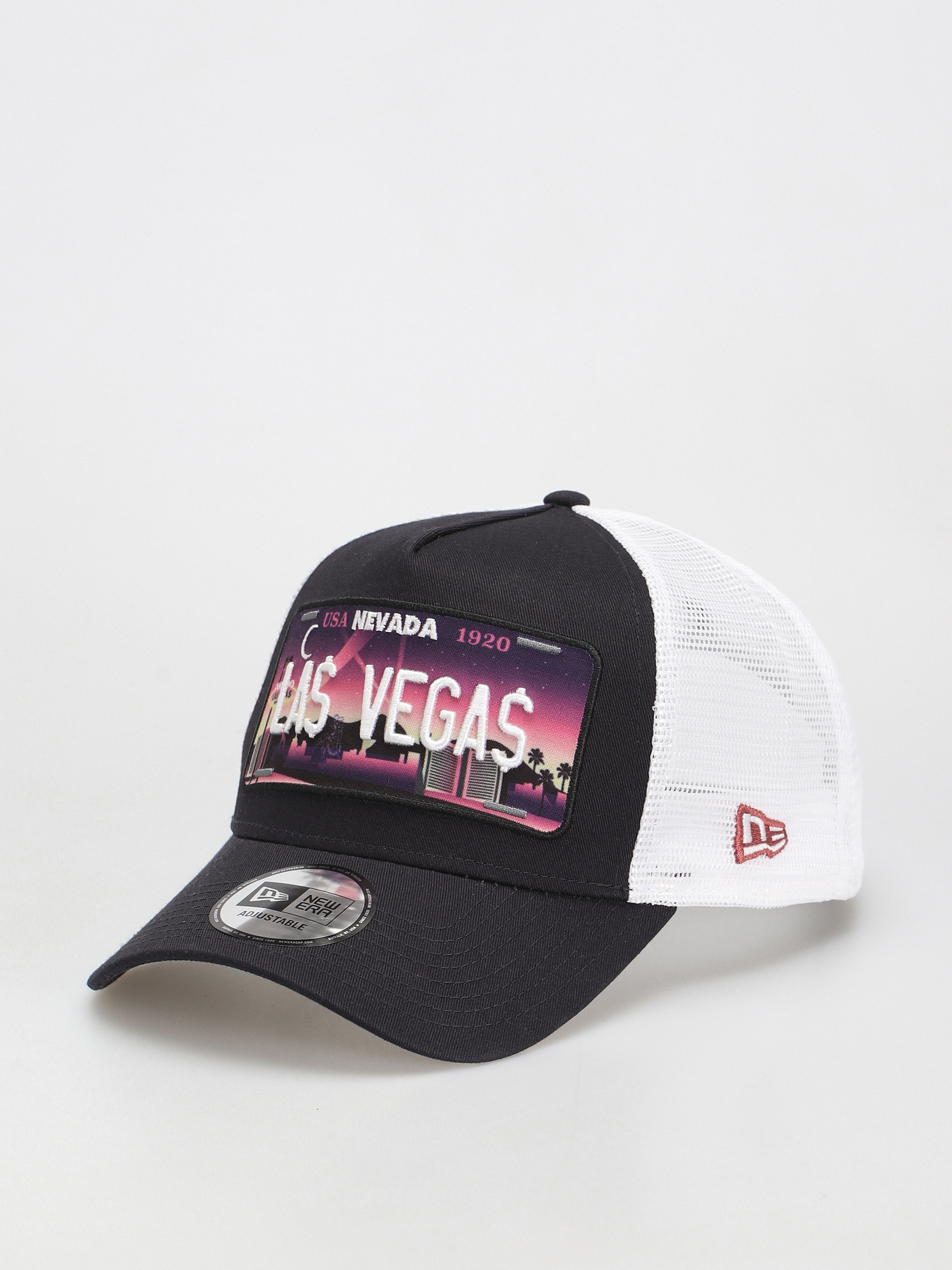 New Era License Plate Trucker Cap (navy/white)