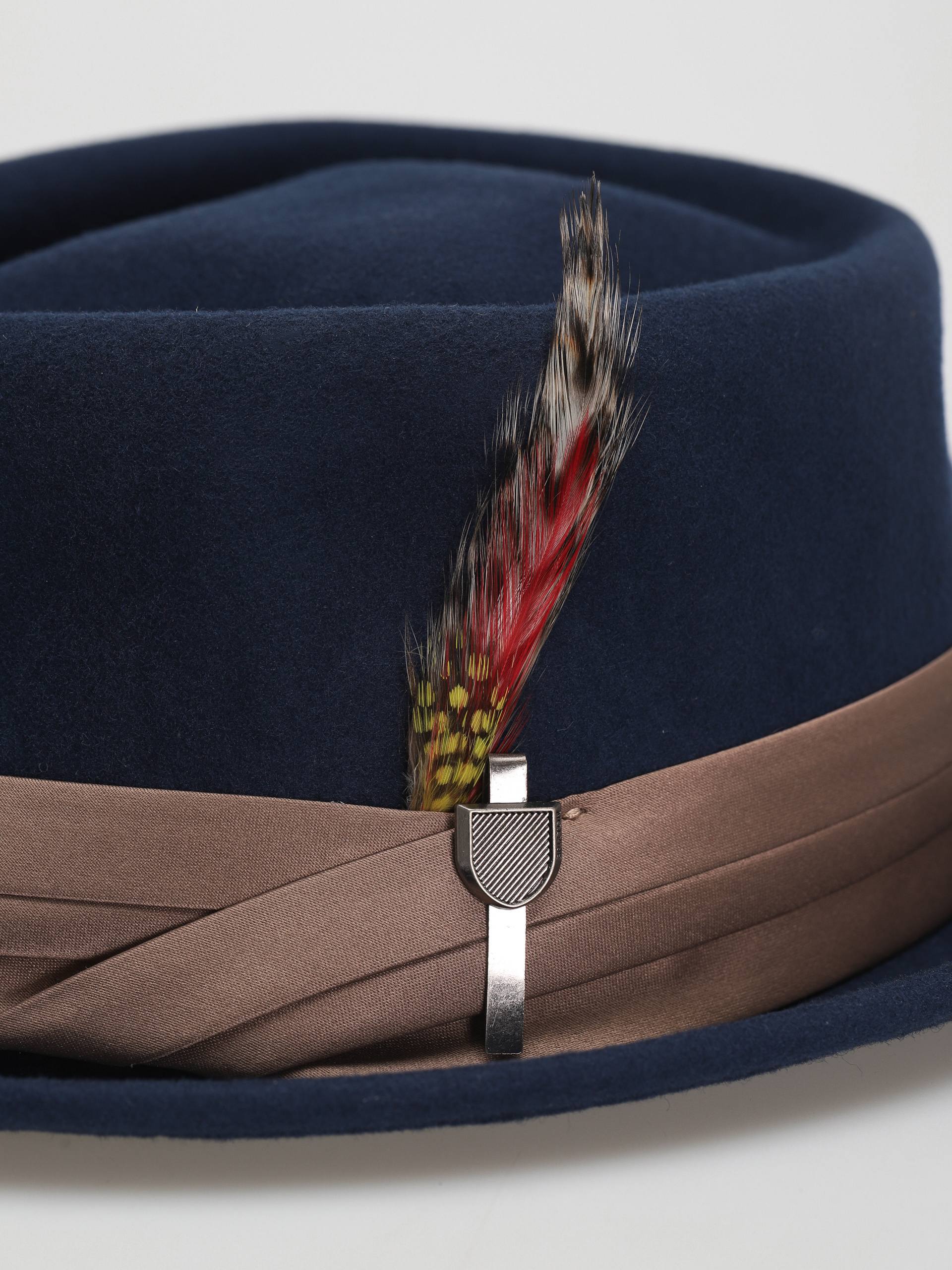 Brixton Stout Pork Pie Hat (washed navy/bronze)
