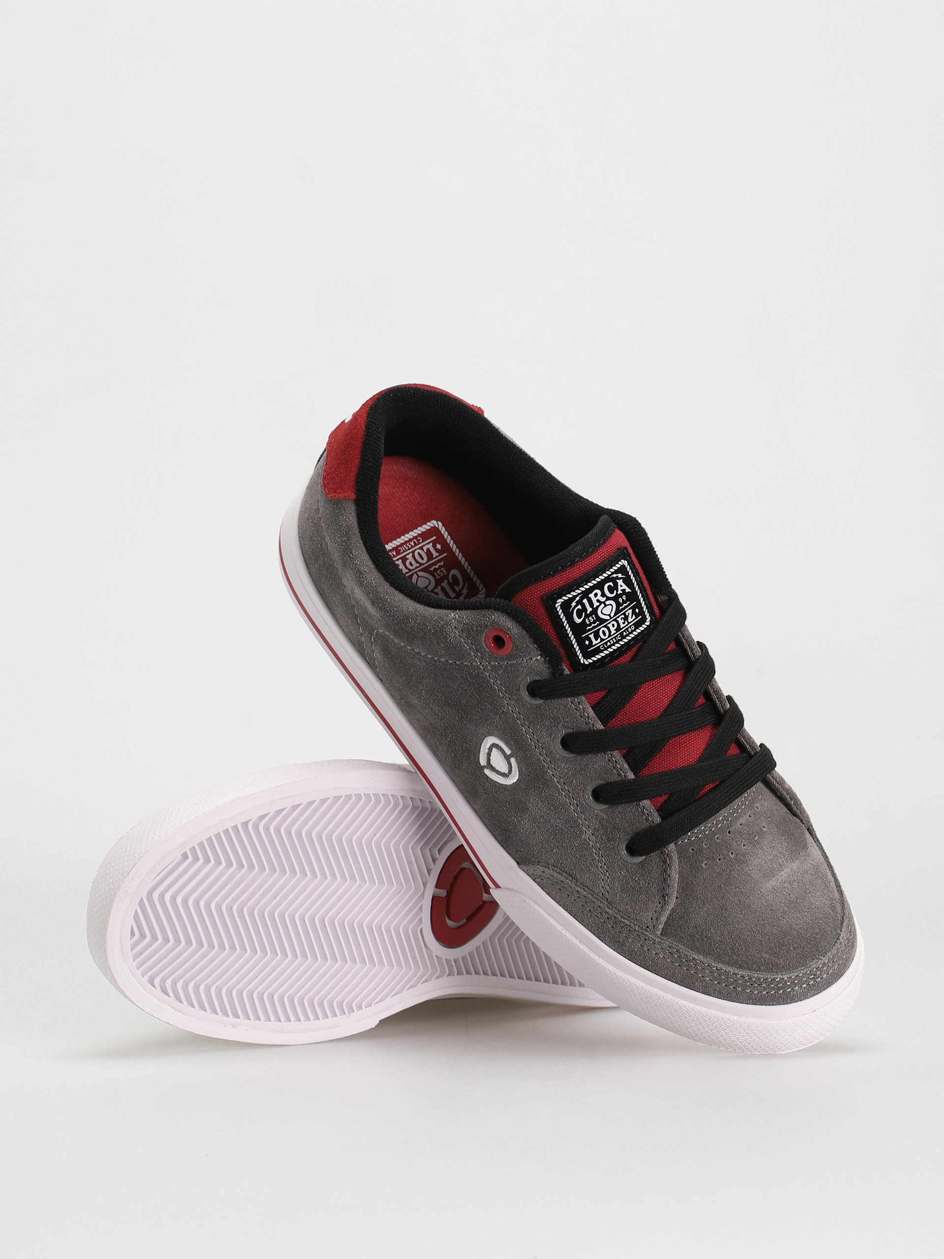 Circa Al 50 Slim Shoes - grey (charcoal grey/pompeian red/white)