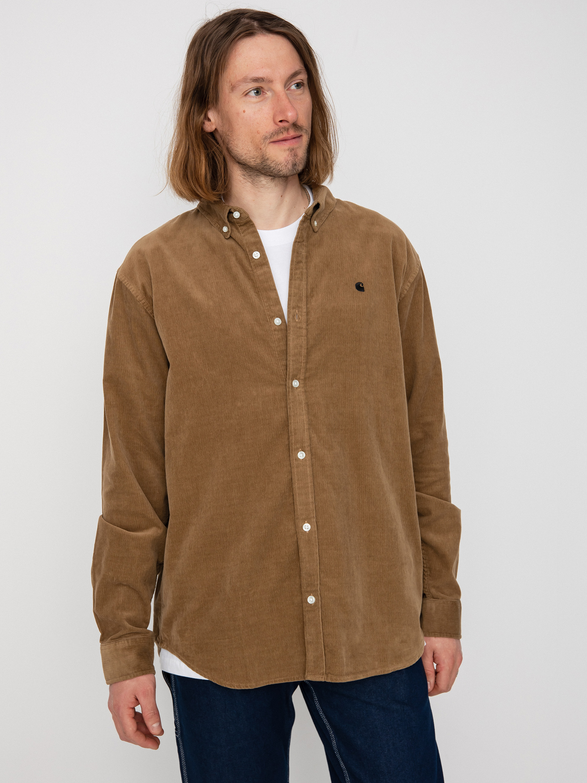 Carhartt WIP Madison Fine Cord Shirt - brown (buffalo/black)