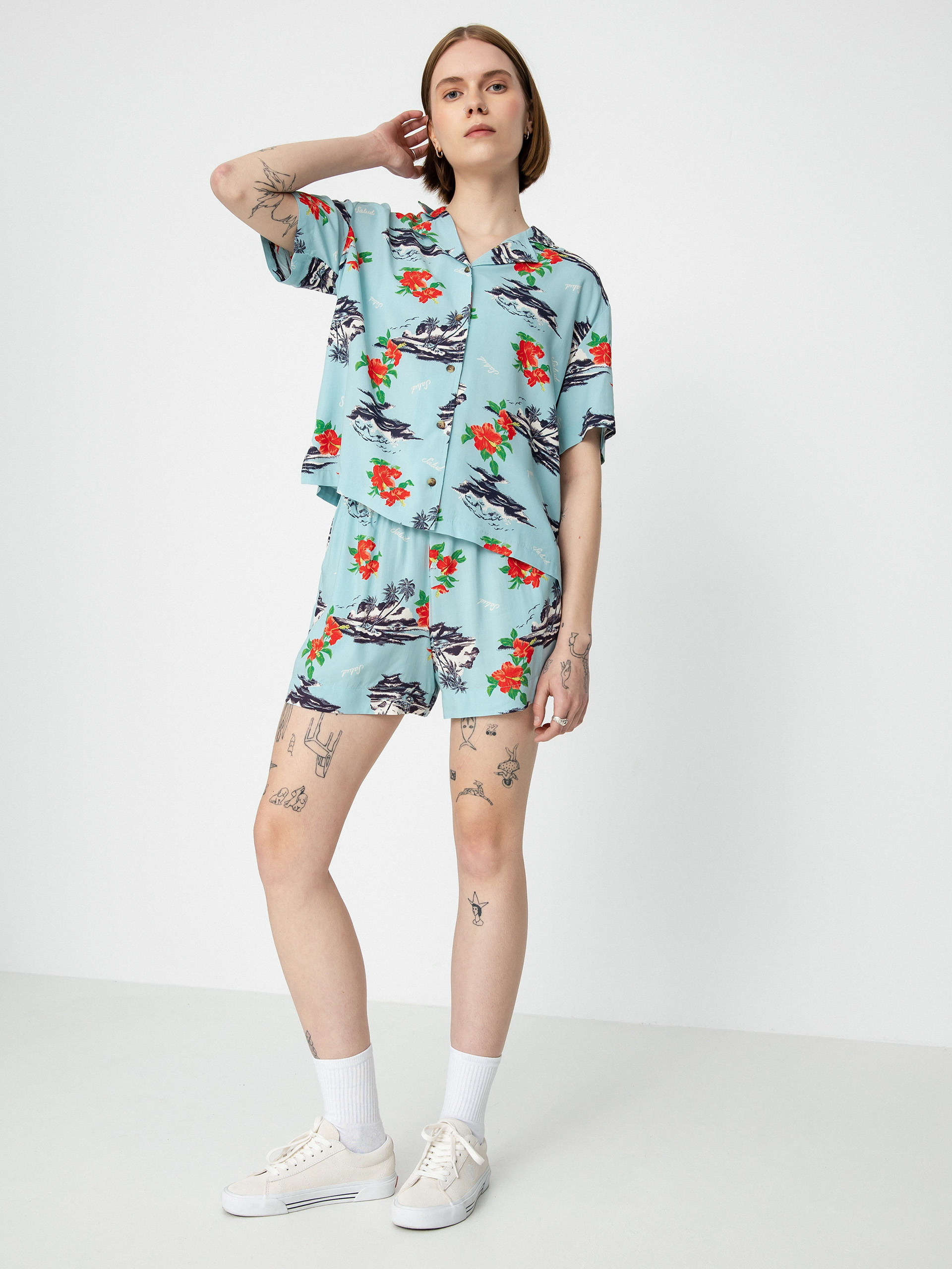 Brixton Bunker Paradise Shirt Wmn - blue (canal blue)