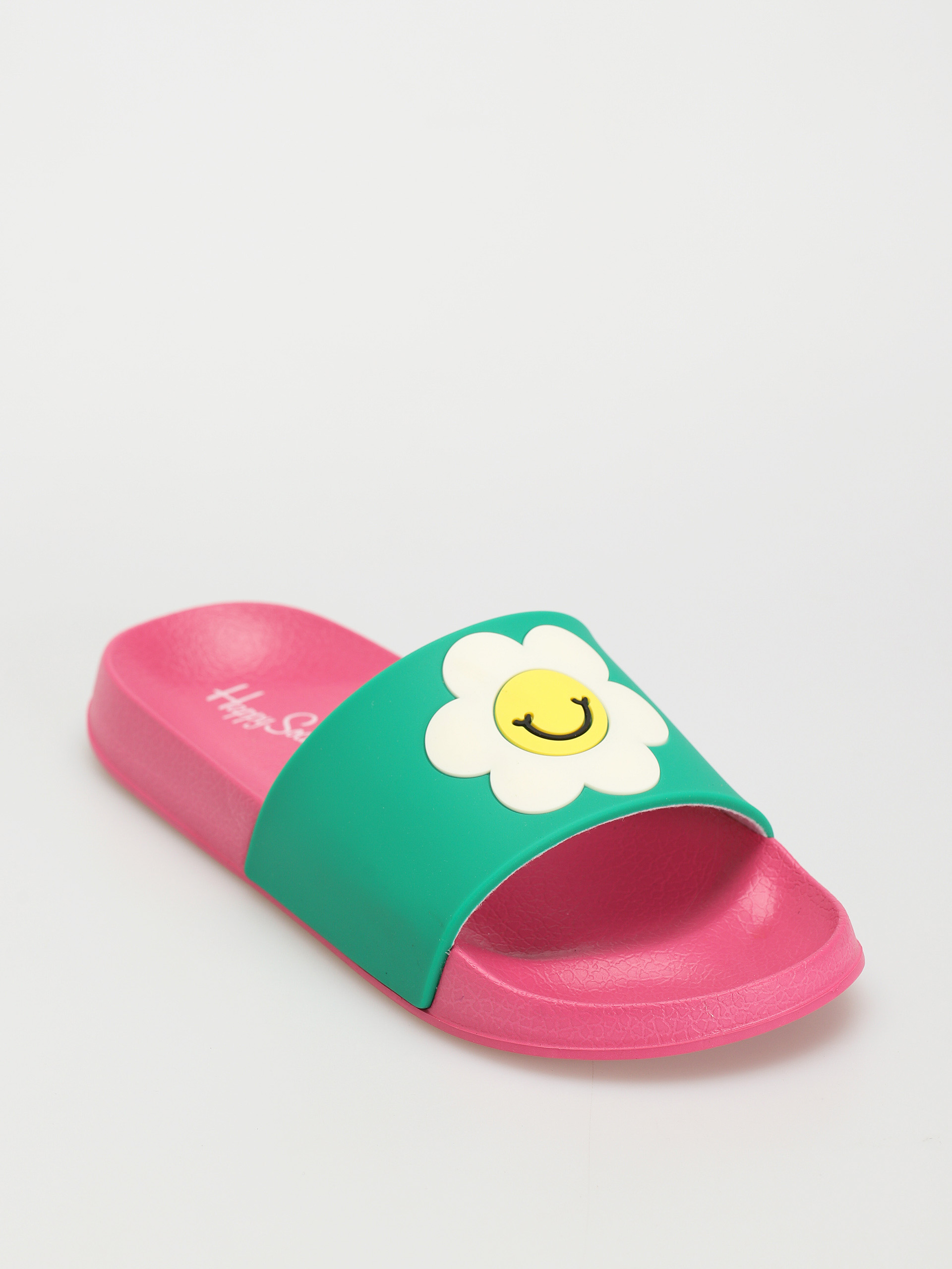 Happy Socks Pool Flip-flops - pink, green (smiley daisy)