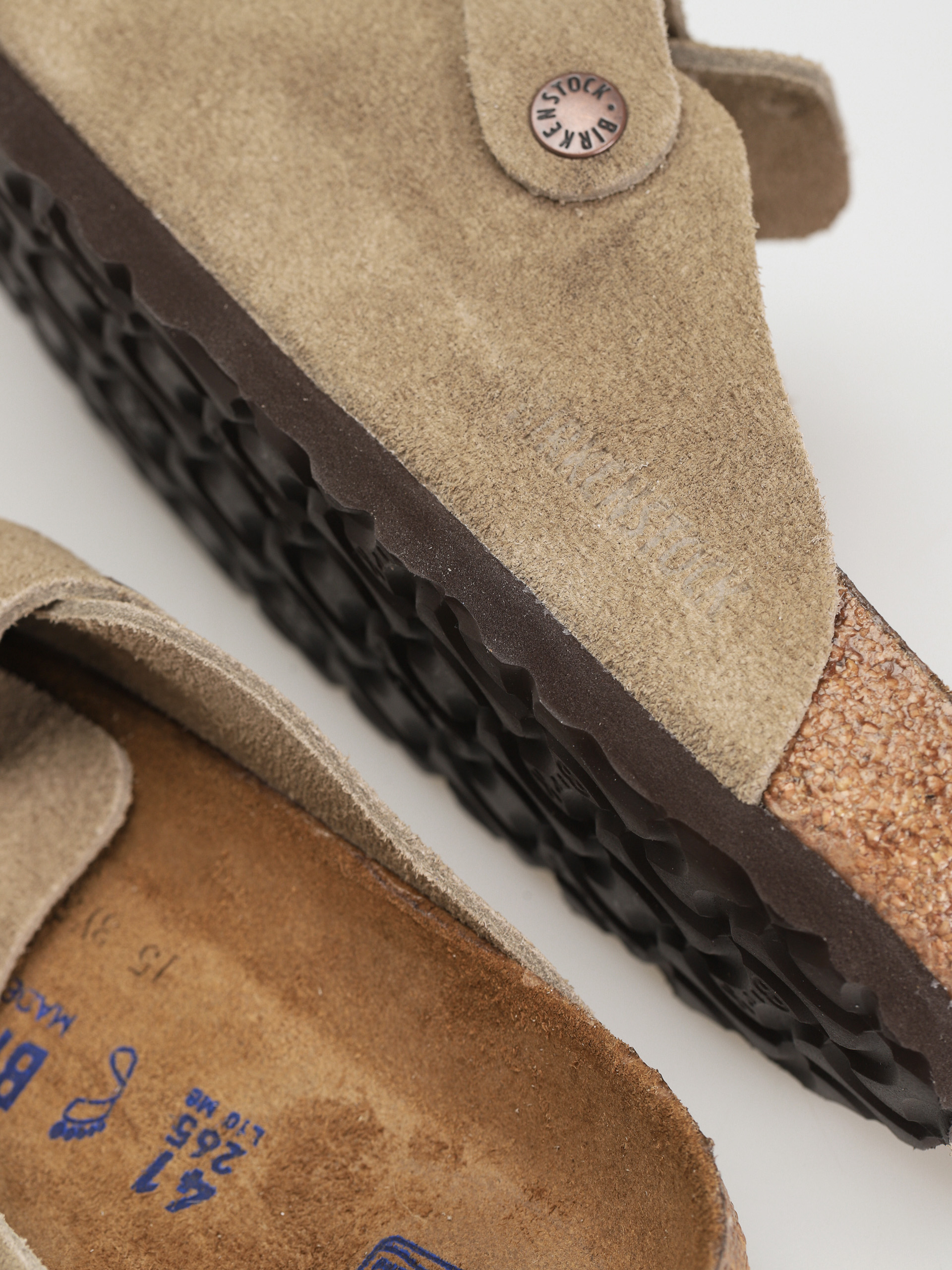 Birkenstock Boston Suede Regular Flip-flops - brown (taupe)