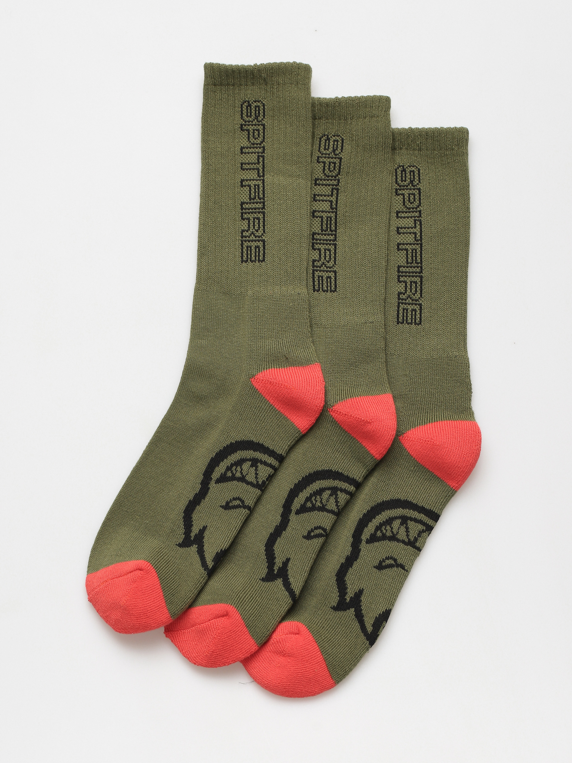 Spitfire Clssc 87 3pk Socks - green (olive/red/black)