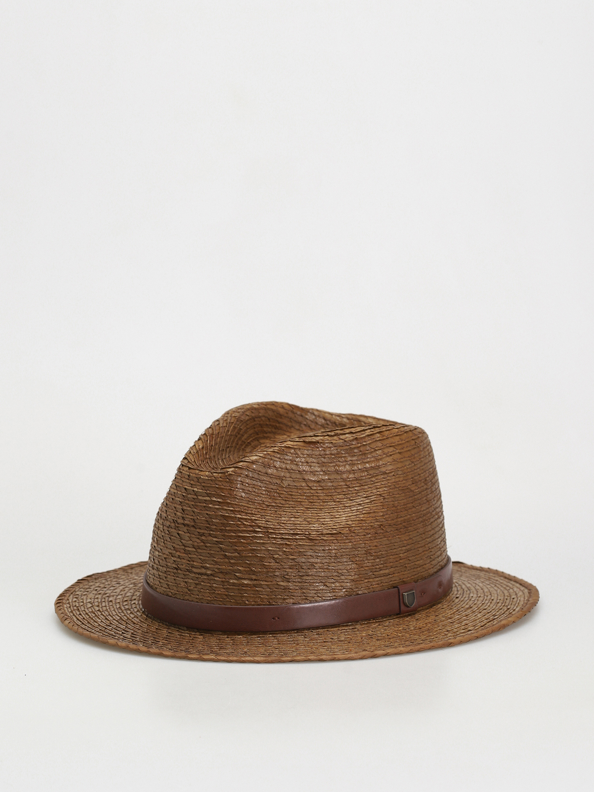 Brixton Messer Straw Fedora Hat - brown (toffee)