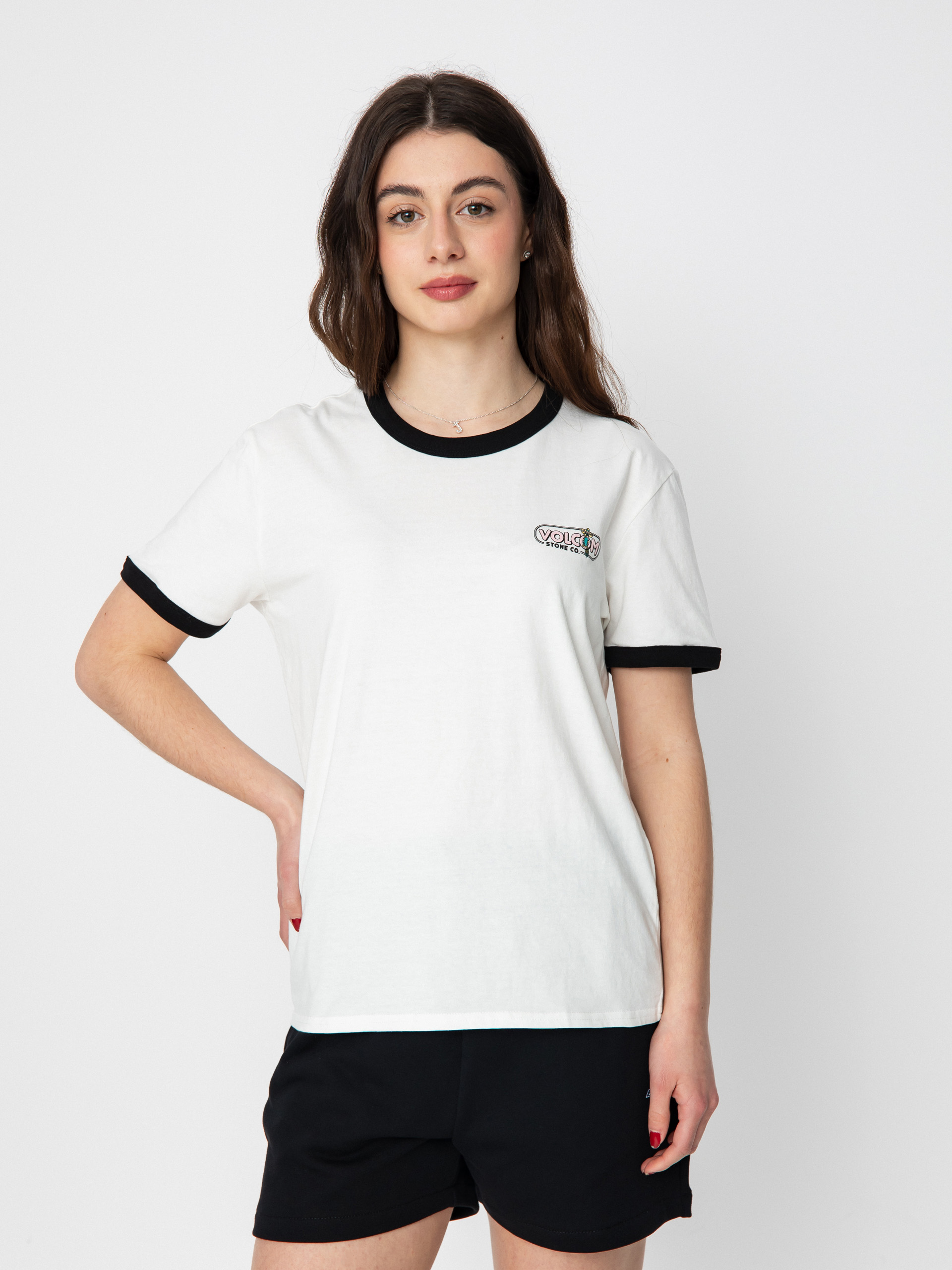 Volcom Truly Ringer T-shirt Wmn - white (star white)